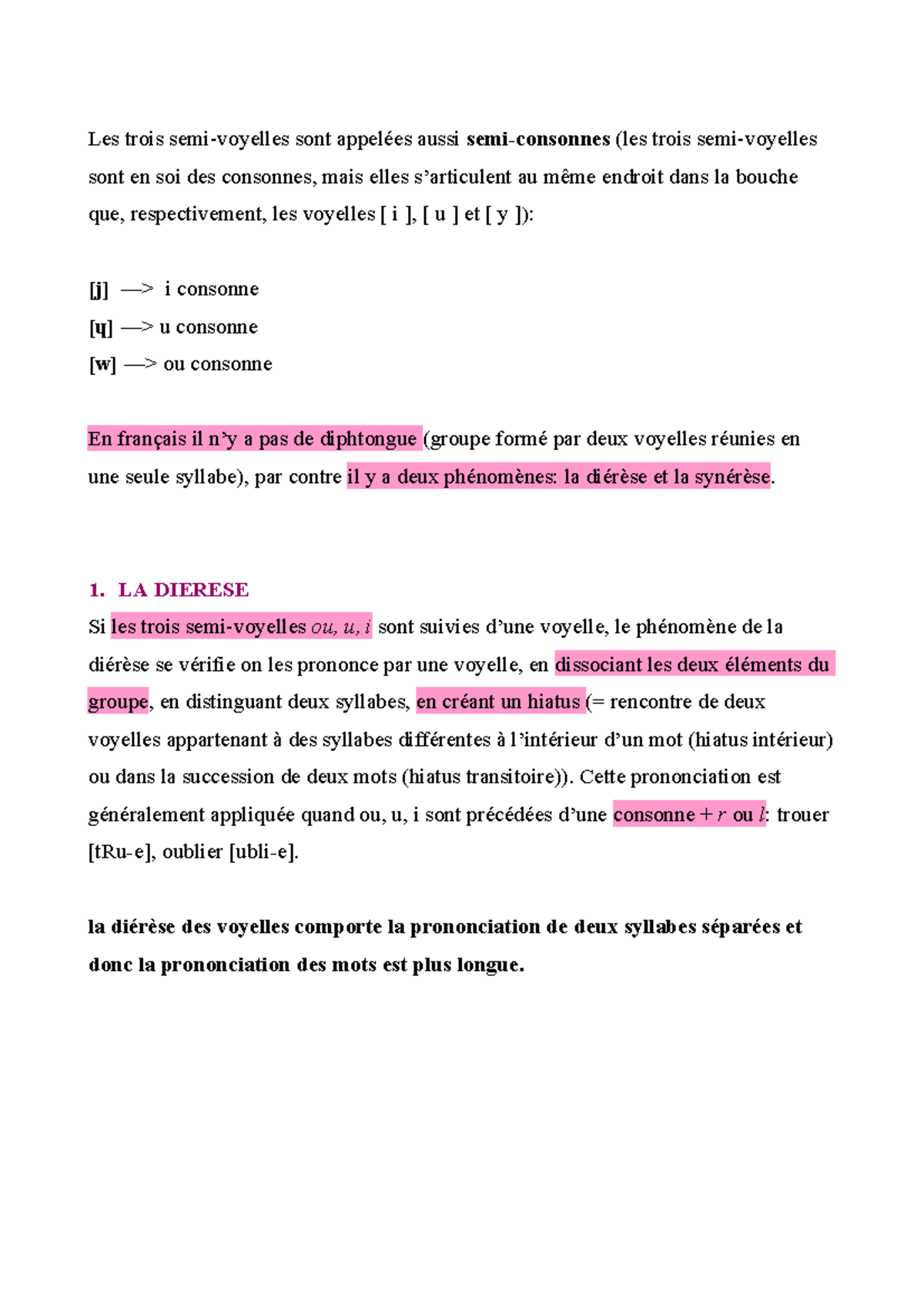 Fonologia francese 1 - Les trois semi-voyelles sont appelées aussi semi ...
