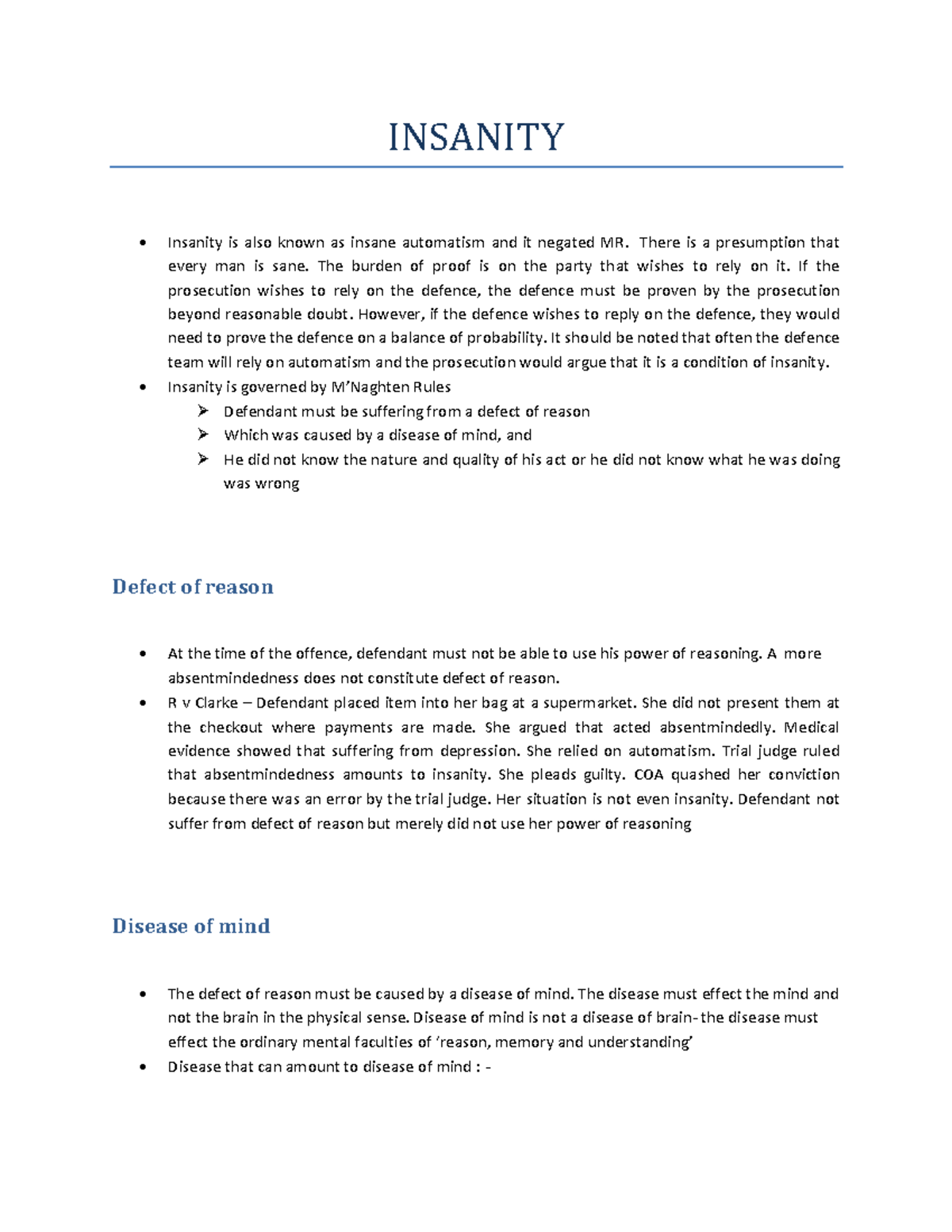 Insanity-duress-necessity - INSANITY Insanity is also known as insane ...