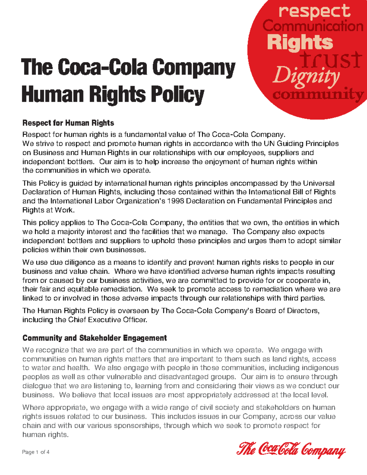 Human rights policy pdf english - Respect for Human Rights Respect for ...