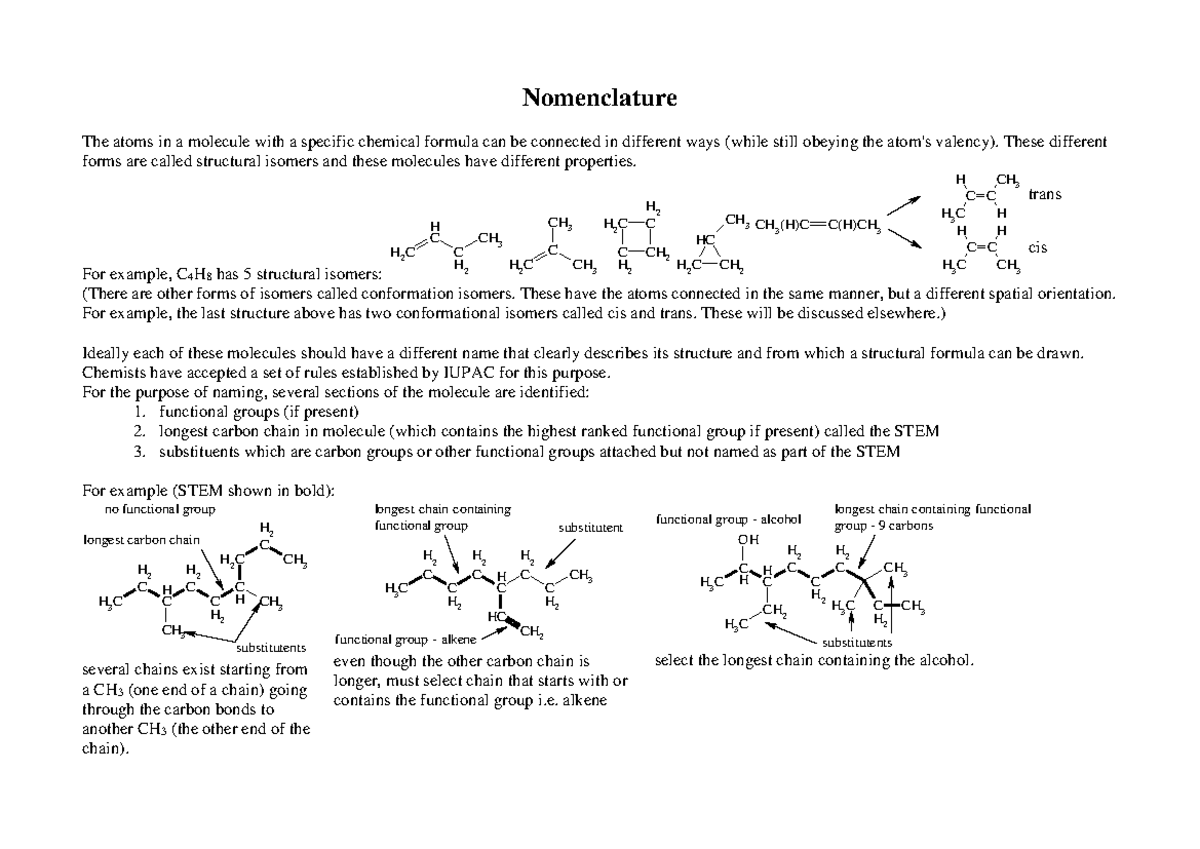 Nomenclature,easy to follow and understand - Nomenclature The atoms in ...