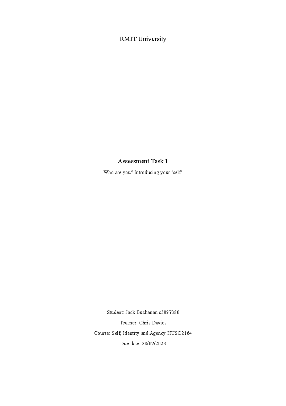 Assessment Task 1 - I hope you find this helpful as study material ...