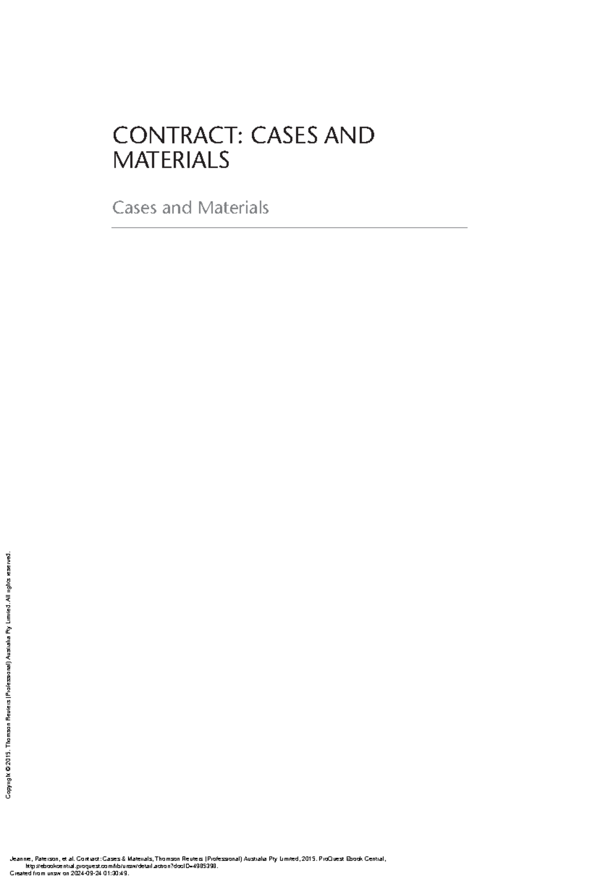 Contract Cases & Materials - (Pages 1 to 66) - CONTRACT: CASES AND ...