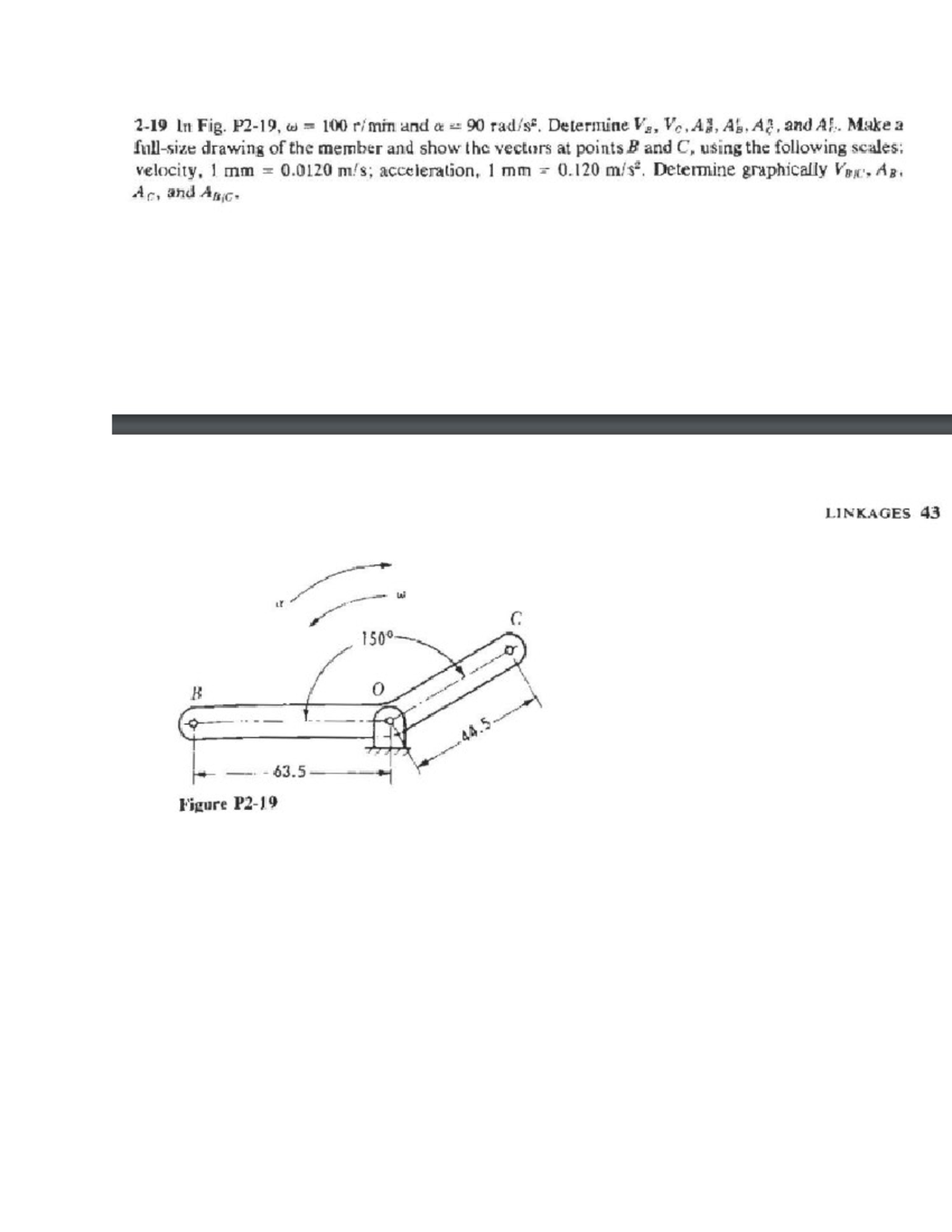 Mech 343 asssigment 1 questions - In Fig. 3 100 and a 90 Determine V, and AL. Make a drawing of ...