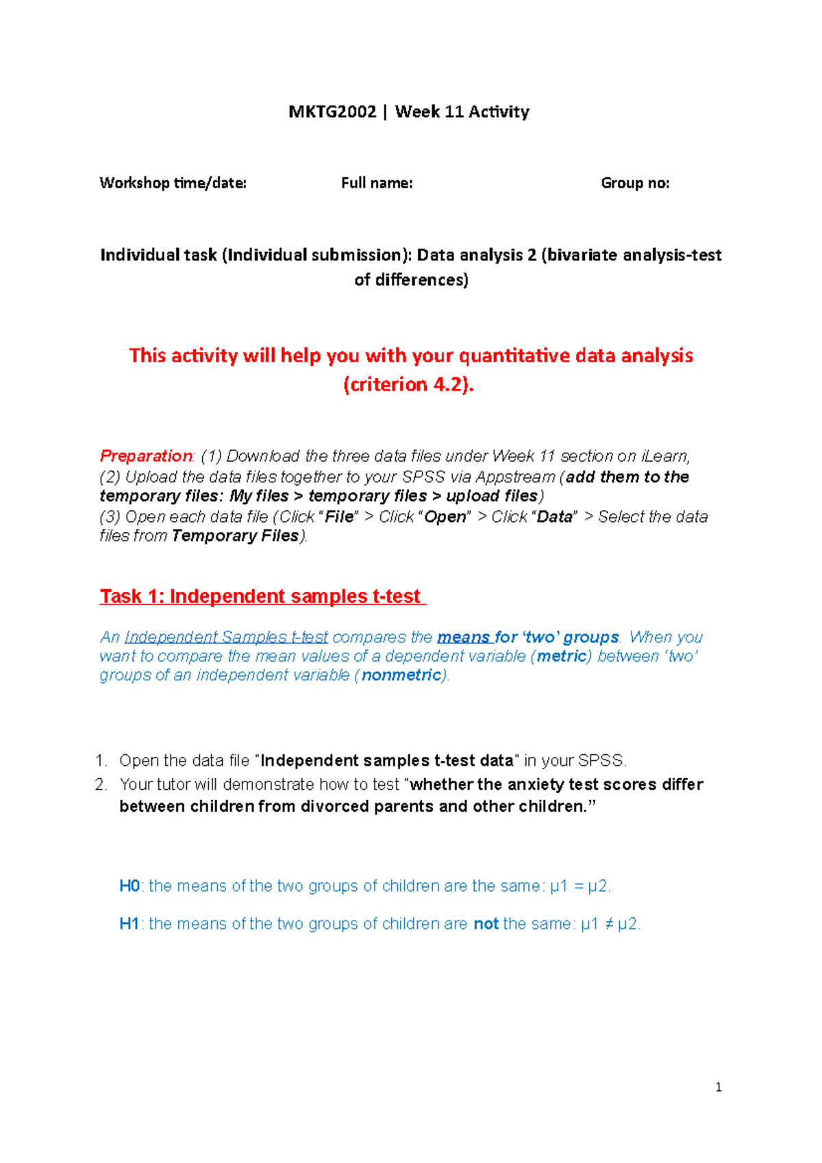 Activity Week 11 original doc - MKTG202 - MQ - Studocu