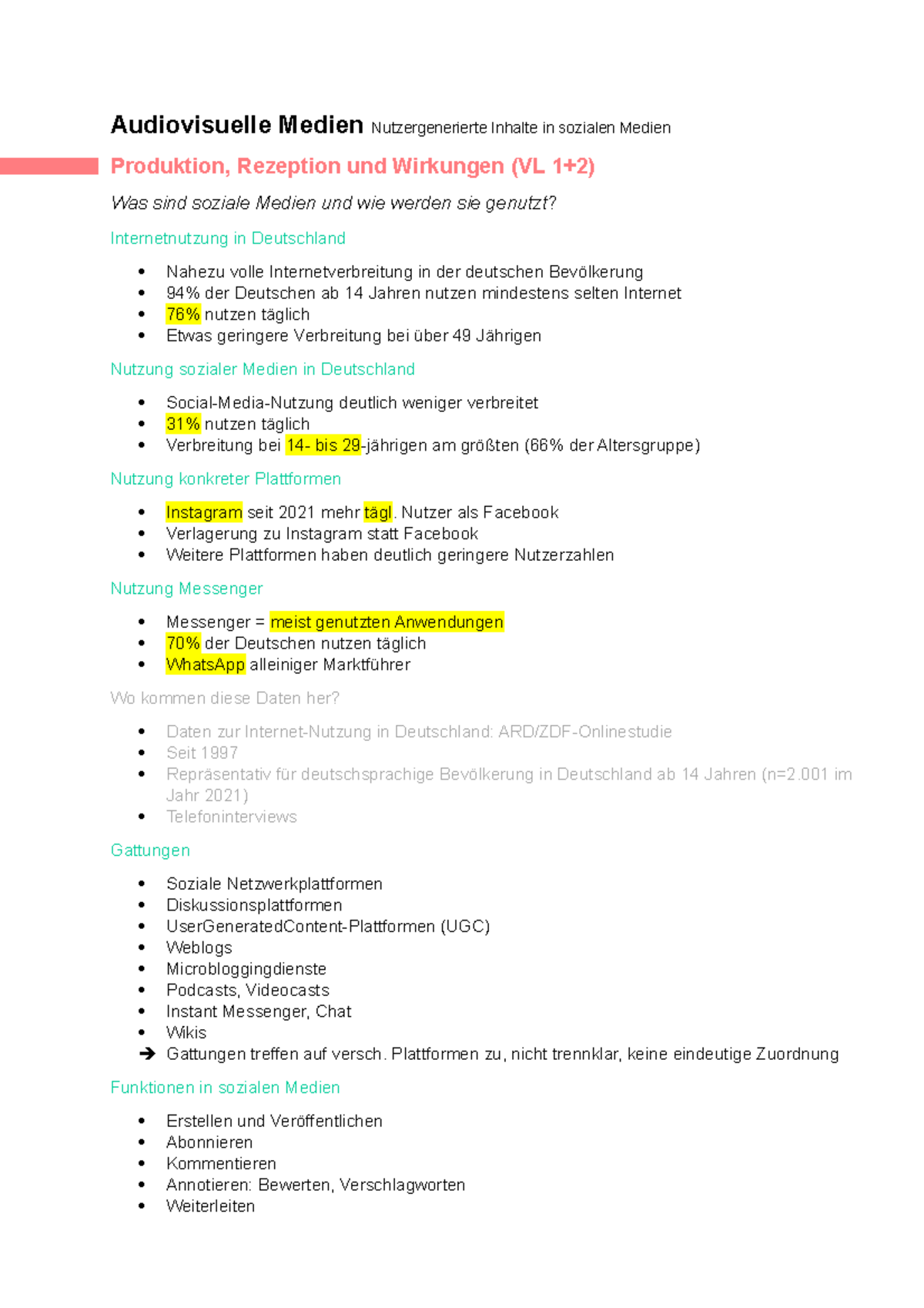Zusammenfassung final - Audiovisuelle Medien Nutzergenerierte Inhalte ...