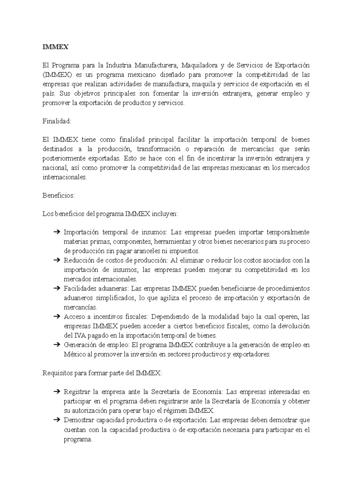 Immex - IMMEX El Programa para la Industria Manufacturera, Maquiladora ...