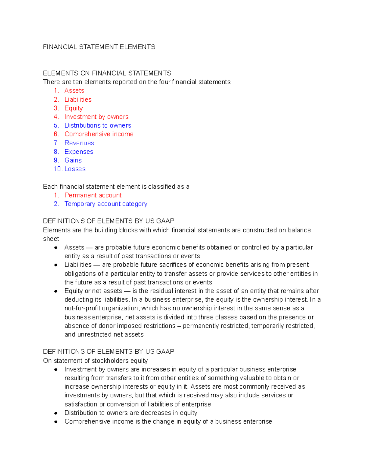 Accounting Chapter 4 - Lecture notes from summer mini term - FINANCIAL ...