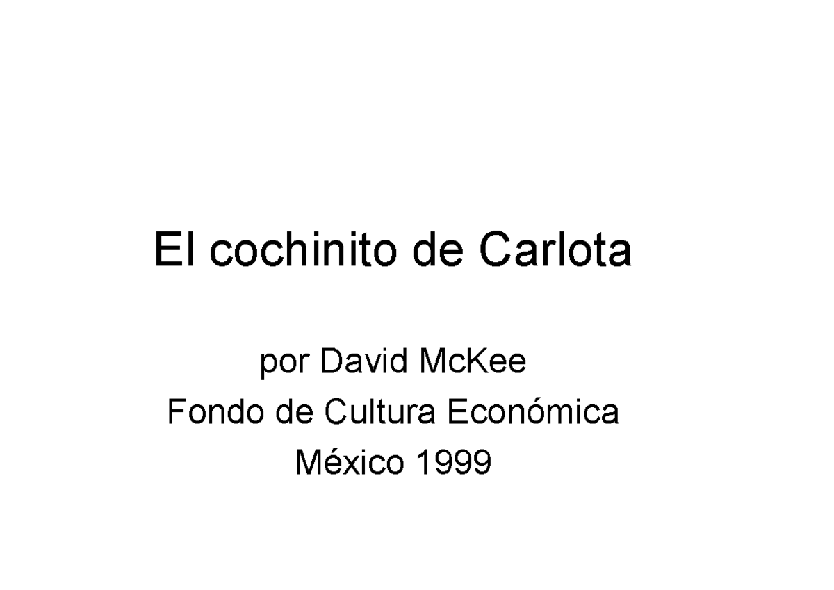 El cochinito-de-carlota - Lengua - El cochinito de Carlota por David ...