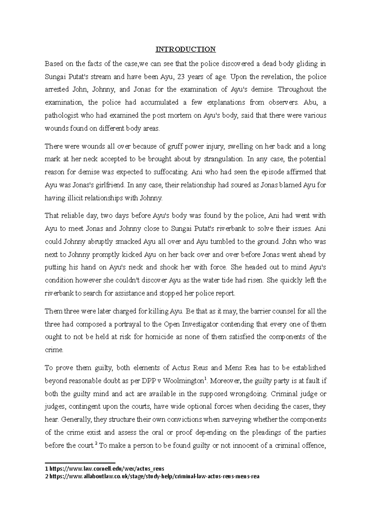 Intro - tuto - INTRODUCTION Based on the facts of the case,we can see ...