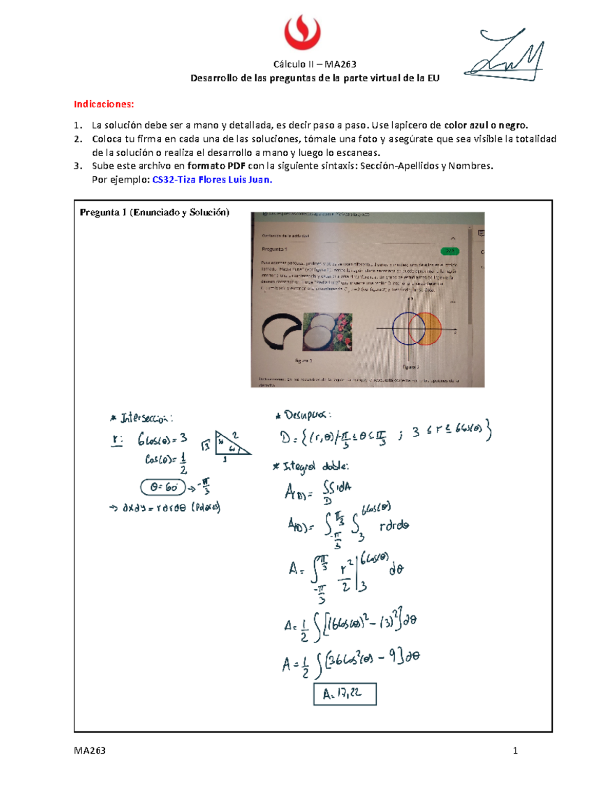 In31 sema 13 upc - Cálculo II – MA26 3 Desarrollo de las preguntas de la parte virtual de la EU ...