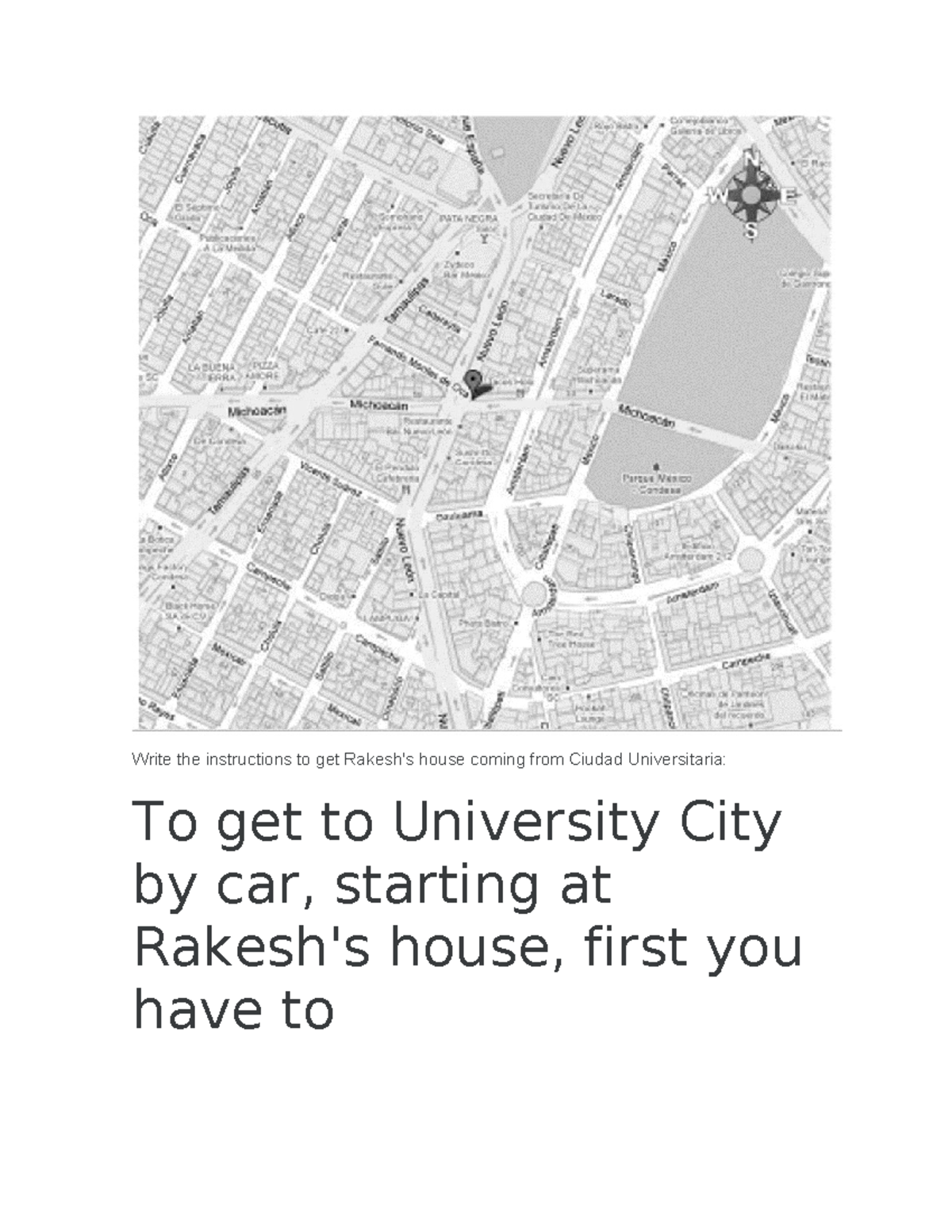 NM05 actividad 10 - Write the instructions to get Rakesh's house coming from Ciudad ...