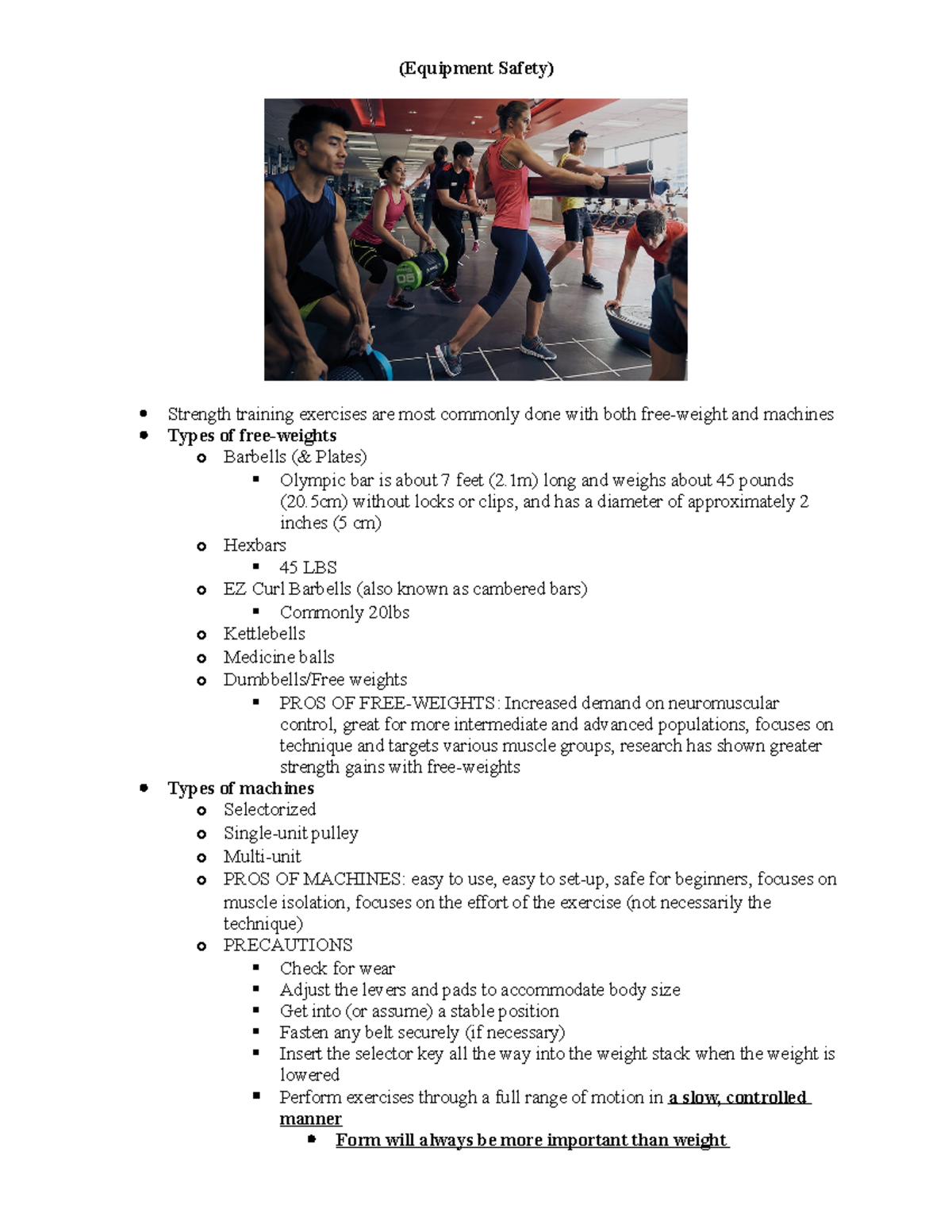 Handout #3 - Lecture notes Professor Carafa ESU - (Equipment Safety ...