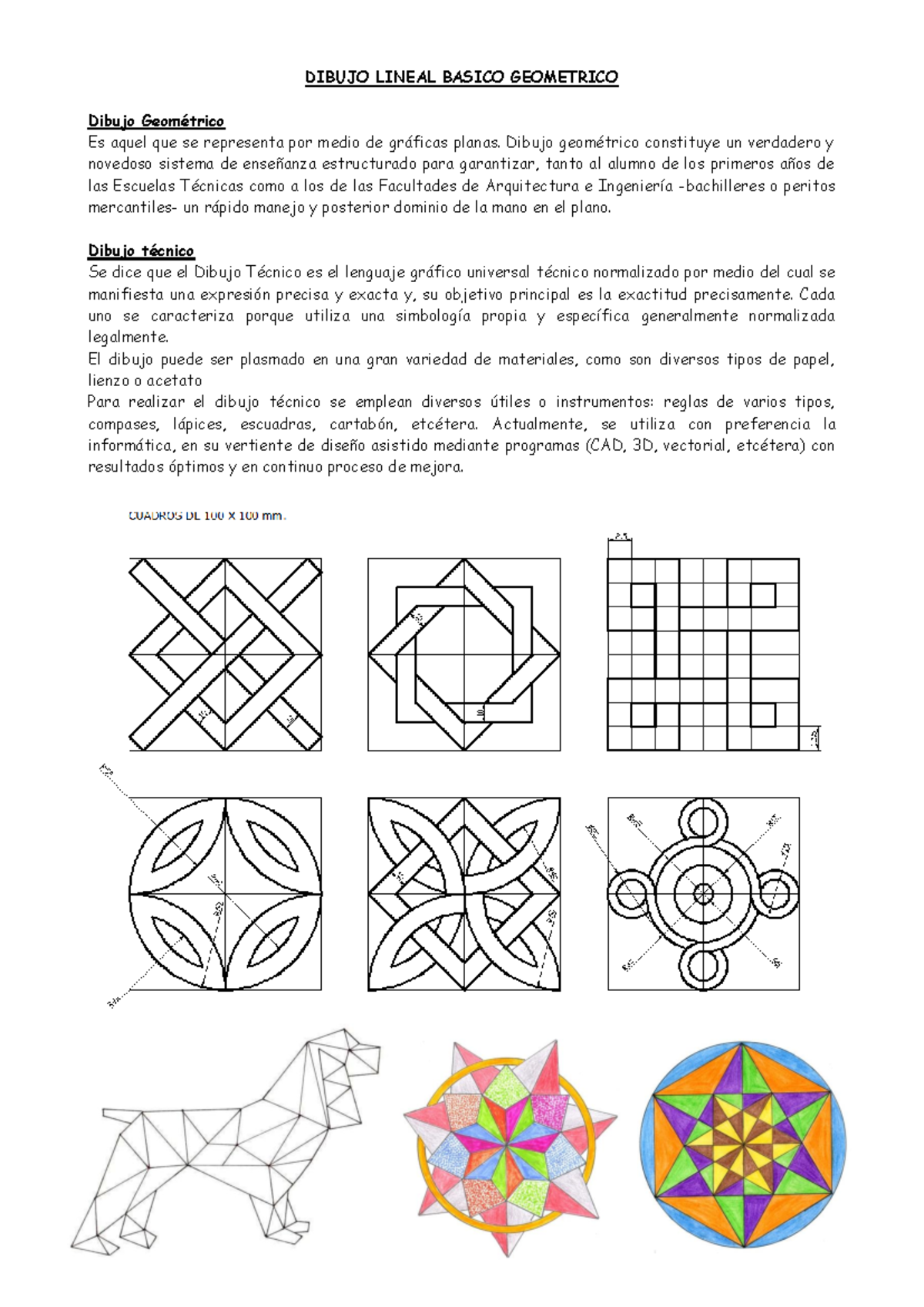 Dibujo Basico Lineal Geometrico - DIBUJO LINEAL BASICO GEOMETRICO ...