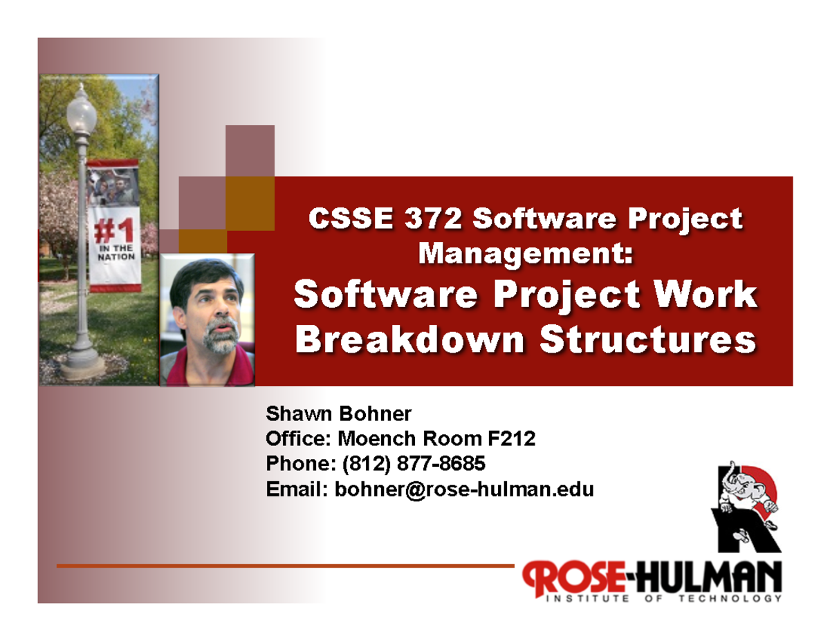 WBS-Examples-Updated - CSSE 372 Software Project Management: Software Project Work Breakdown ...
