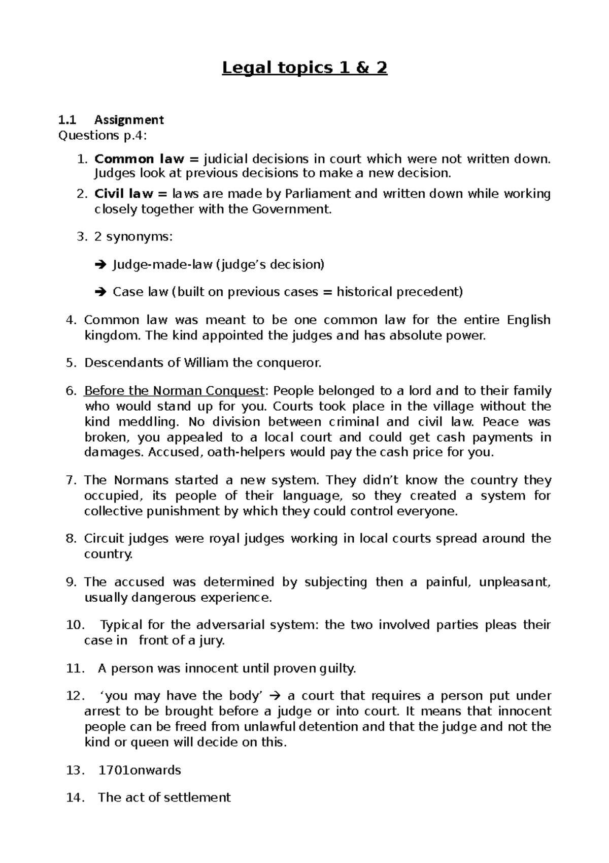 Legal Topics 1 En 2 Legal Topics 1 2 1 Assignment Questions P