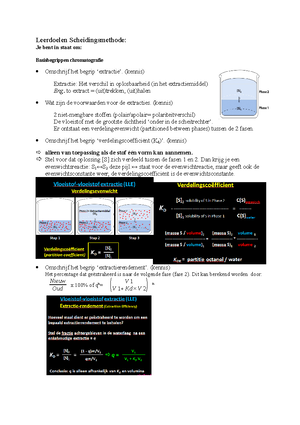 Leerdoelen Scheidingsmethoden periode 4 jaar 1 - Samenvatting ...