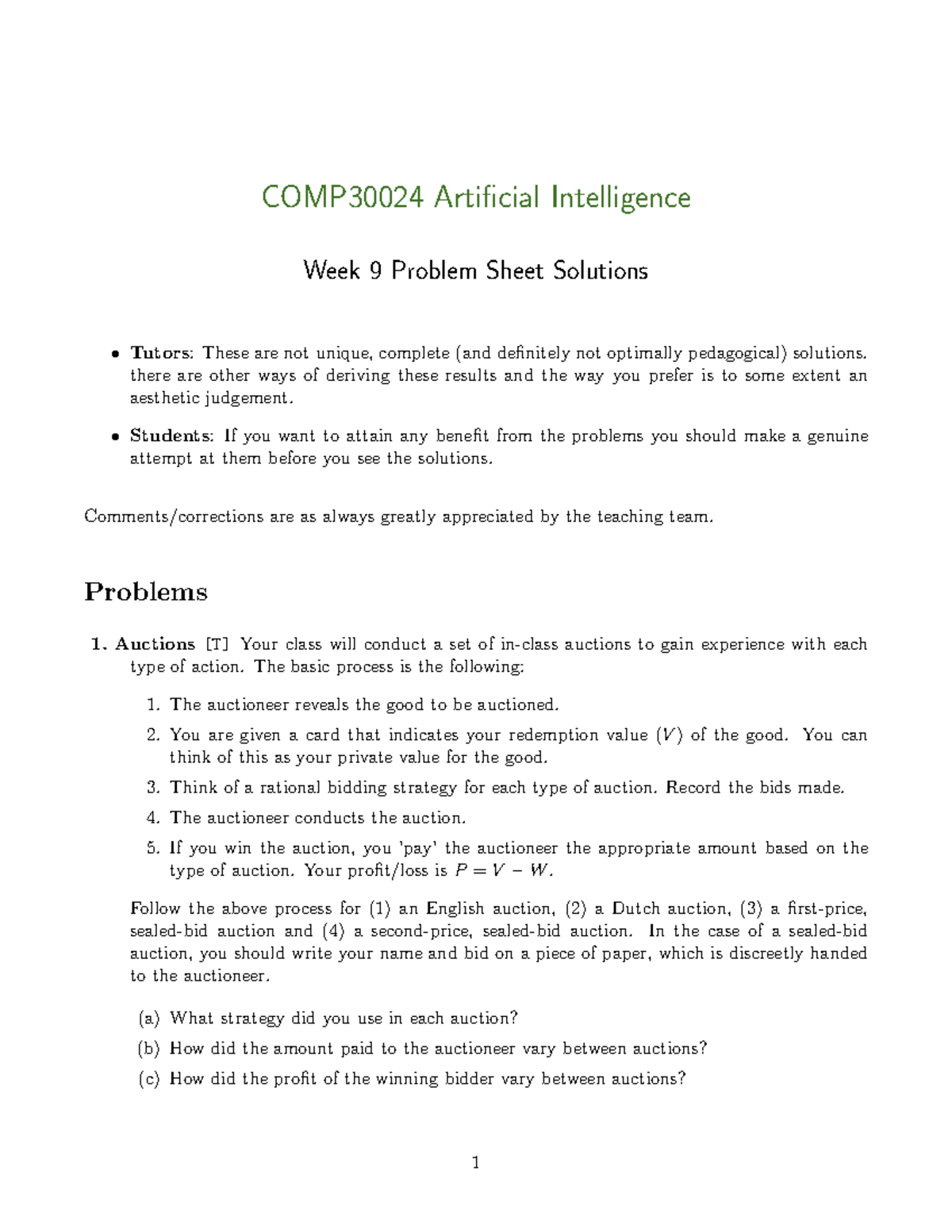 AI week9 solutions - COMP30024 Artificial Intelligence Week 9 Problem ...