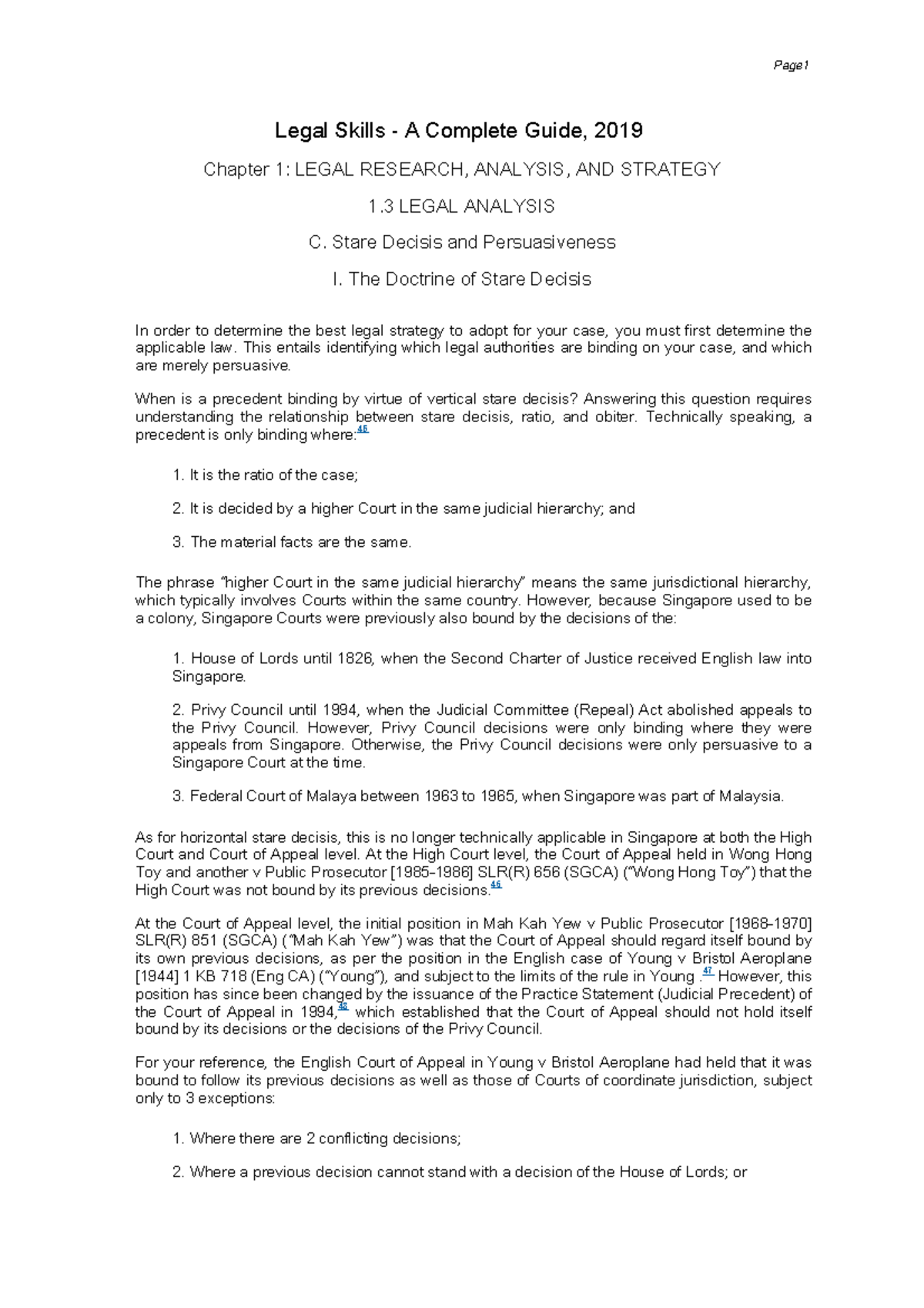 Sim Khadijah - The Doctrine of Stare Decisis - Legal Skills - A ...