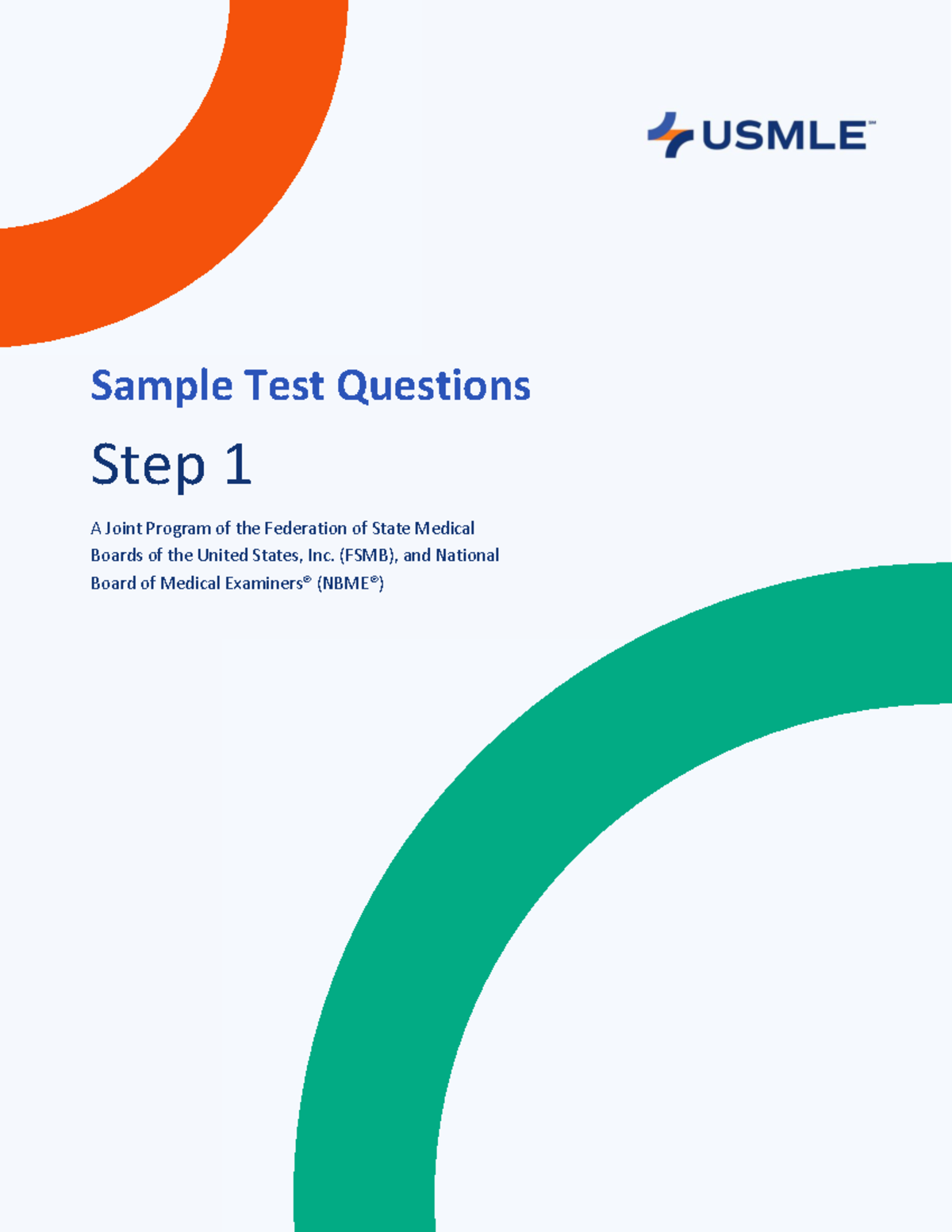 Step 1 Sample Items - Mmm - Sample Test Questions Step 1 A Joint ...