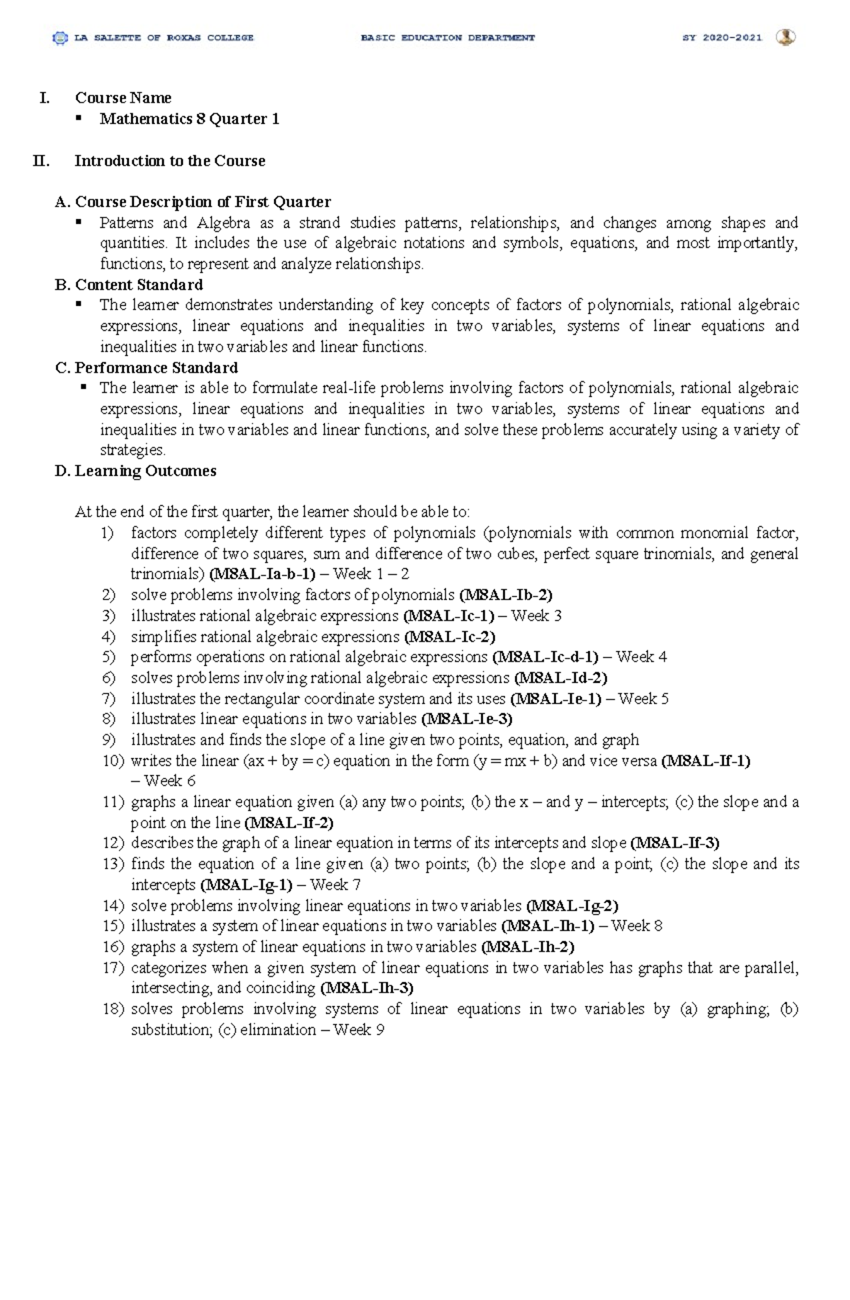 MATH8 WEEK1 - There are learning tasks that you can use to practice or ...