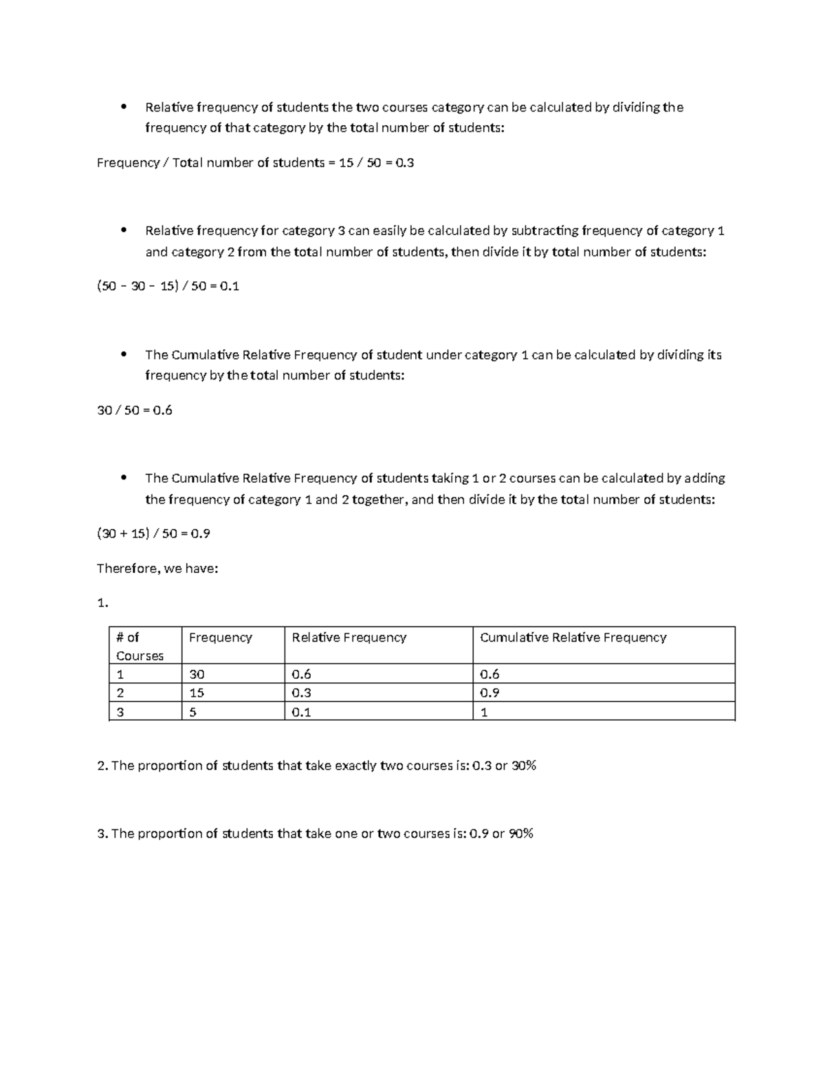 Mathljunit 1 - For Practice - Relative frequency of students the two ...
