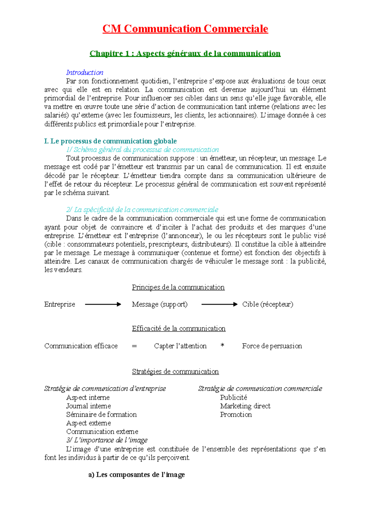 Communication Commerciale - CM Communication Commerciale Chapitre 1 ...