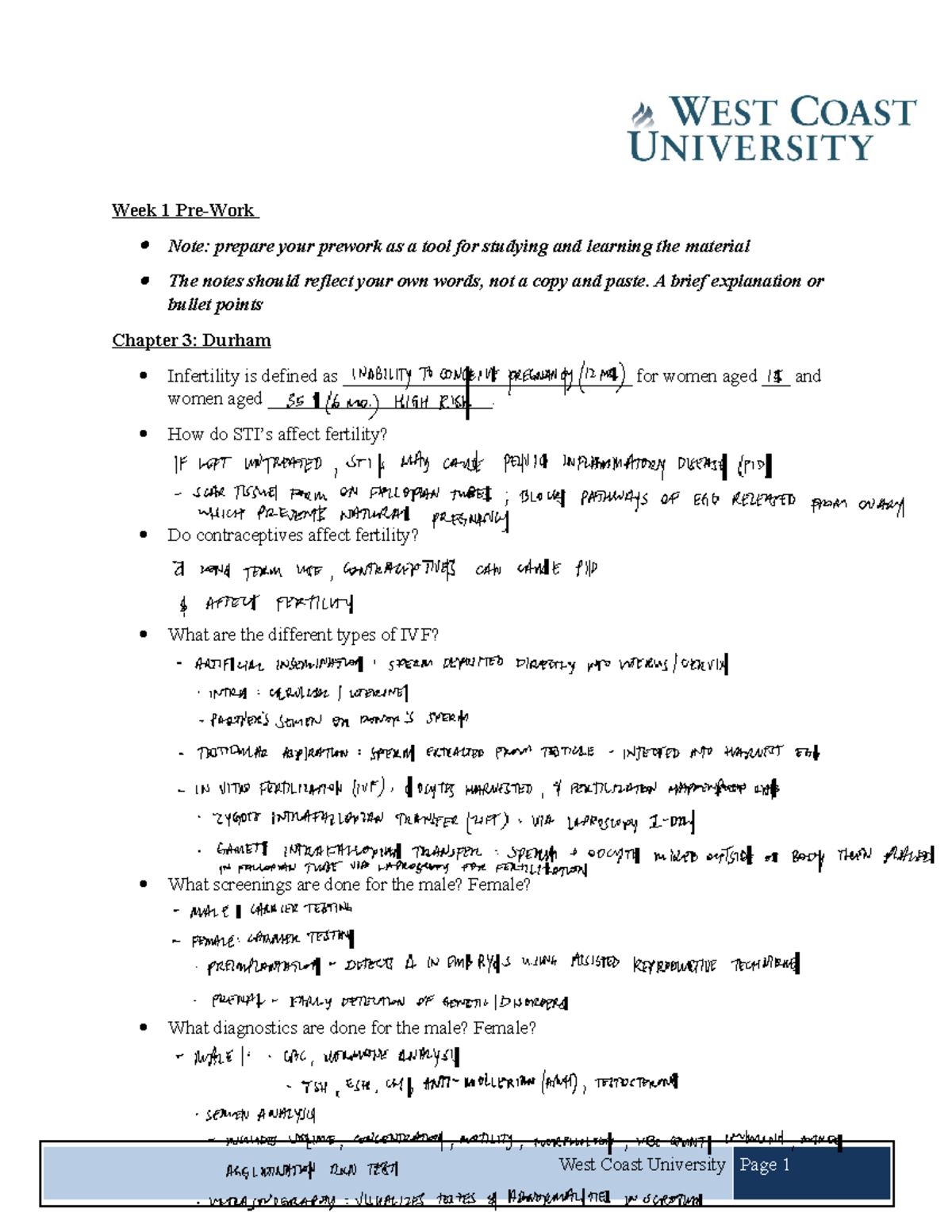 Week 1 Pre-Work - Week 1 Pre-Work · Note: prepare your prework as a ...