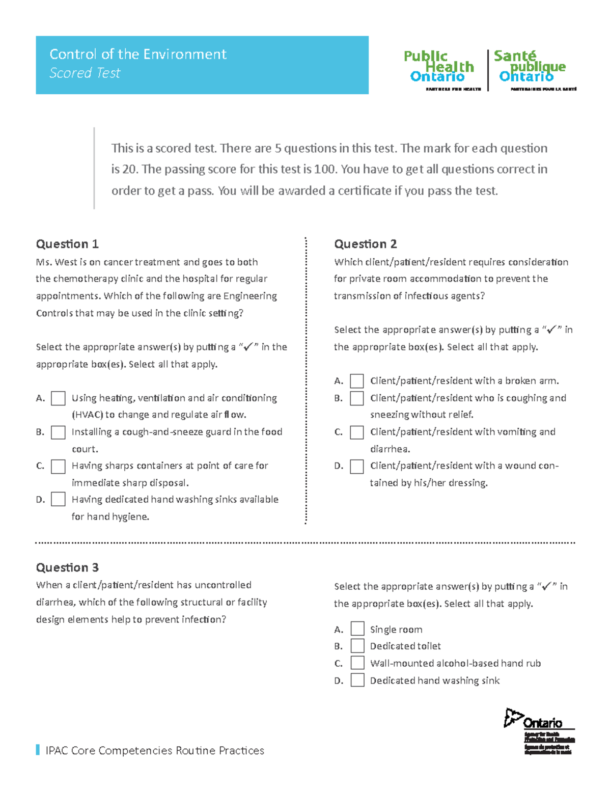 2a. TEST Control of envrionment - Copy - IPAC Core Competencies Routine ...