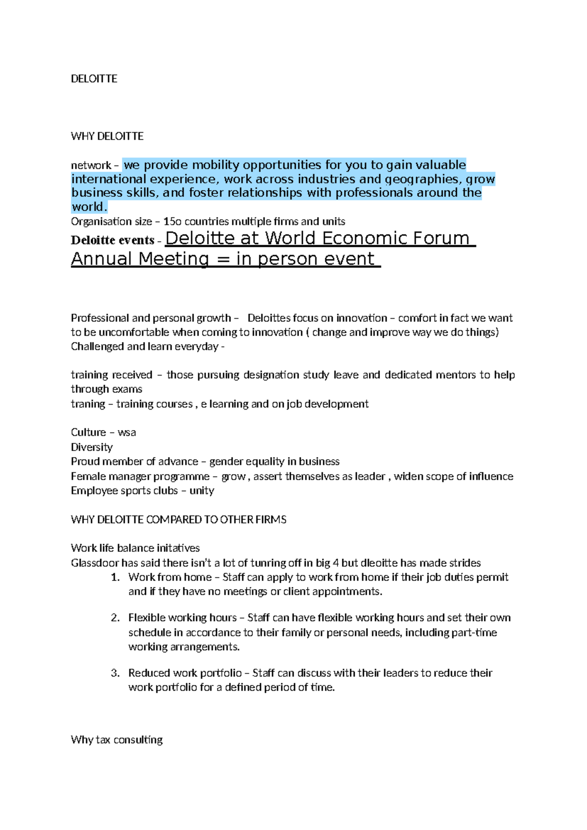 Deloitte - DELOITTE WHY DELOITTE network – we provide mobility ...