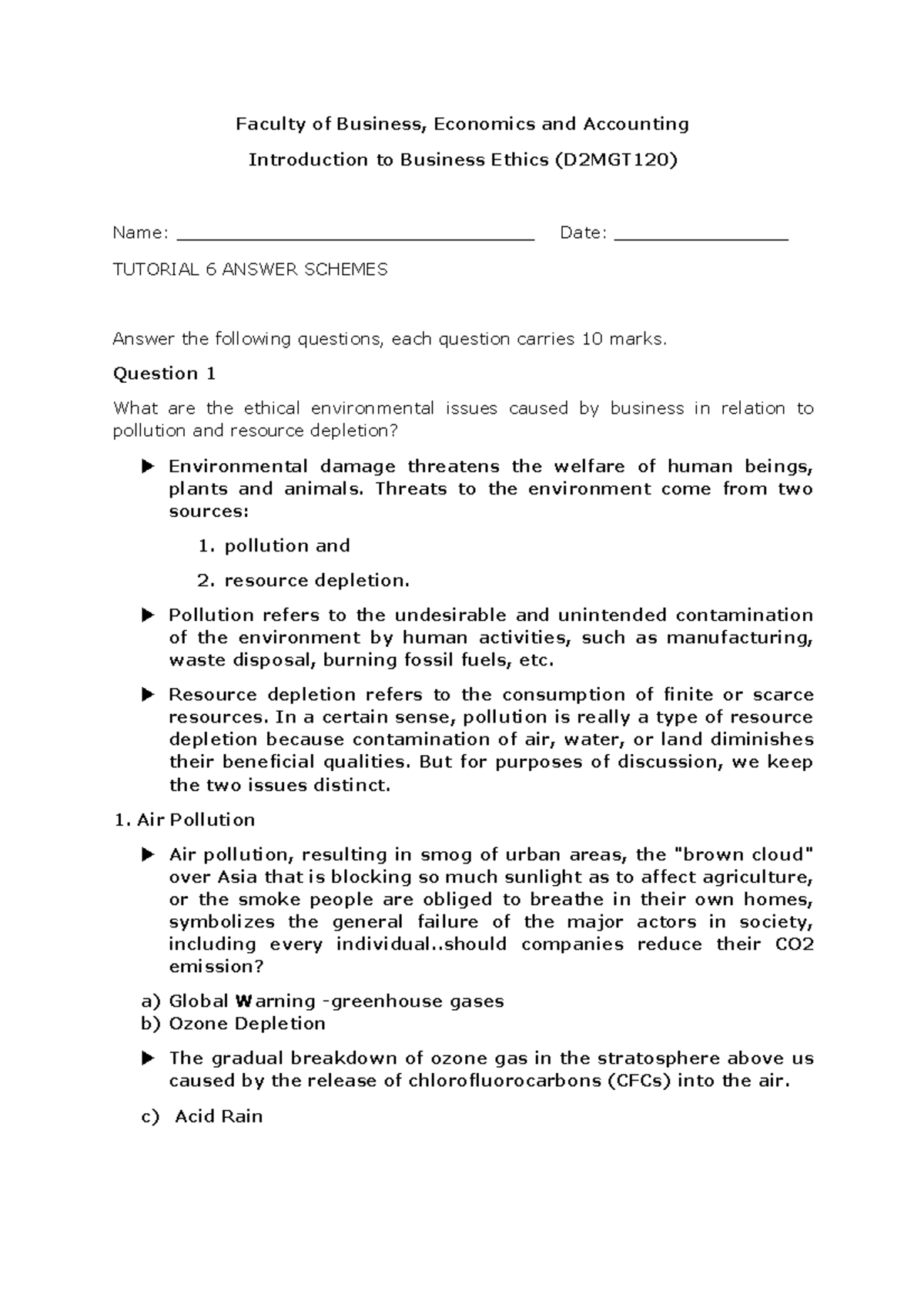 Tutorial 6 - Exercise - Faculty of Business, Economics and Accounting ...