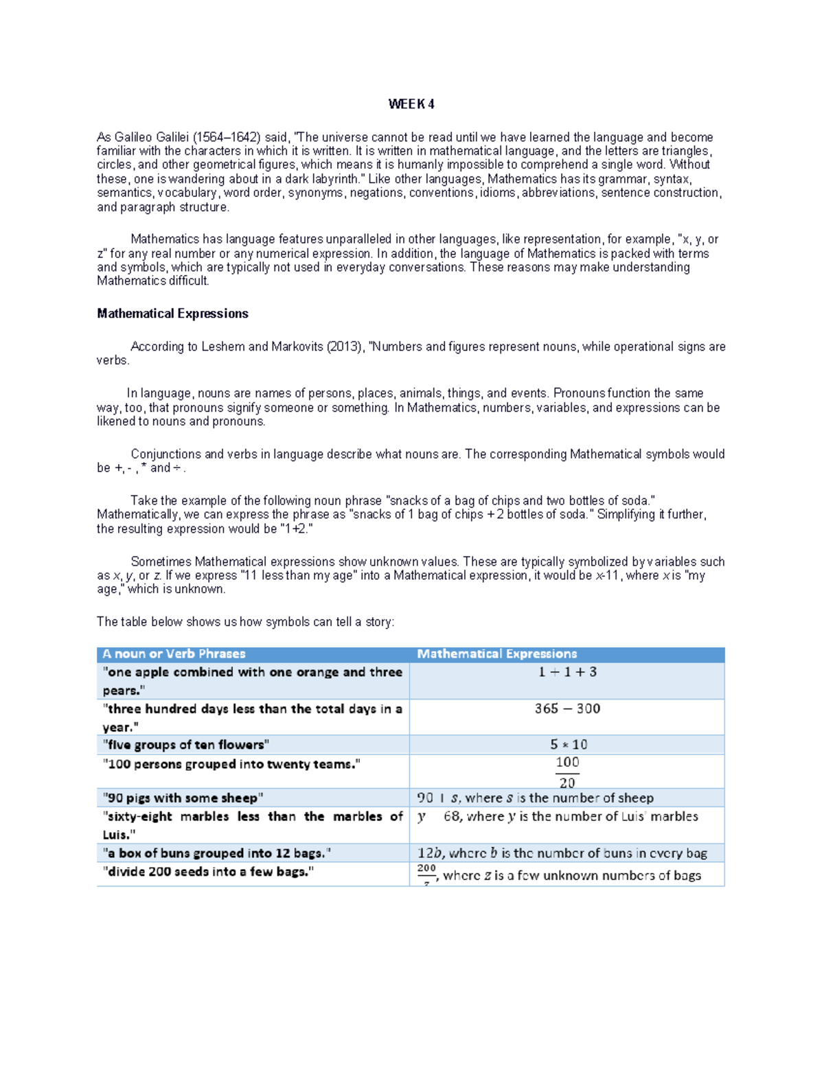 WEEK-4 - You can open this files to know about mathematics - WEEK 4 As ...
