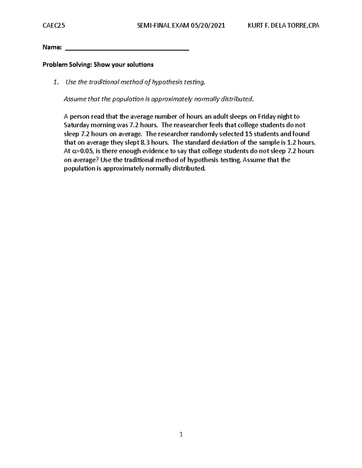 Semis-CAEC25 - Practice material in CAEC25 - Semi-final Examination ...