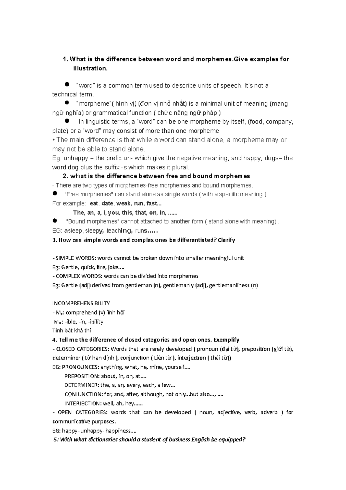 How can simple words and complex ones be different - 1. What is the ...