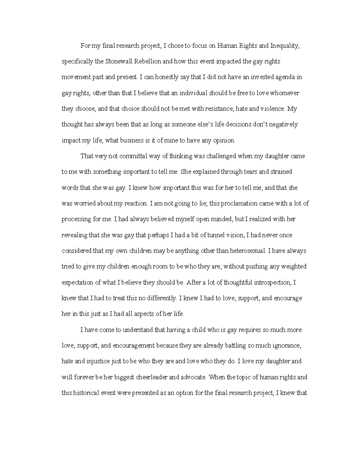 His 100 Final Research Project - For my final research project, I chose ...