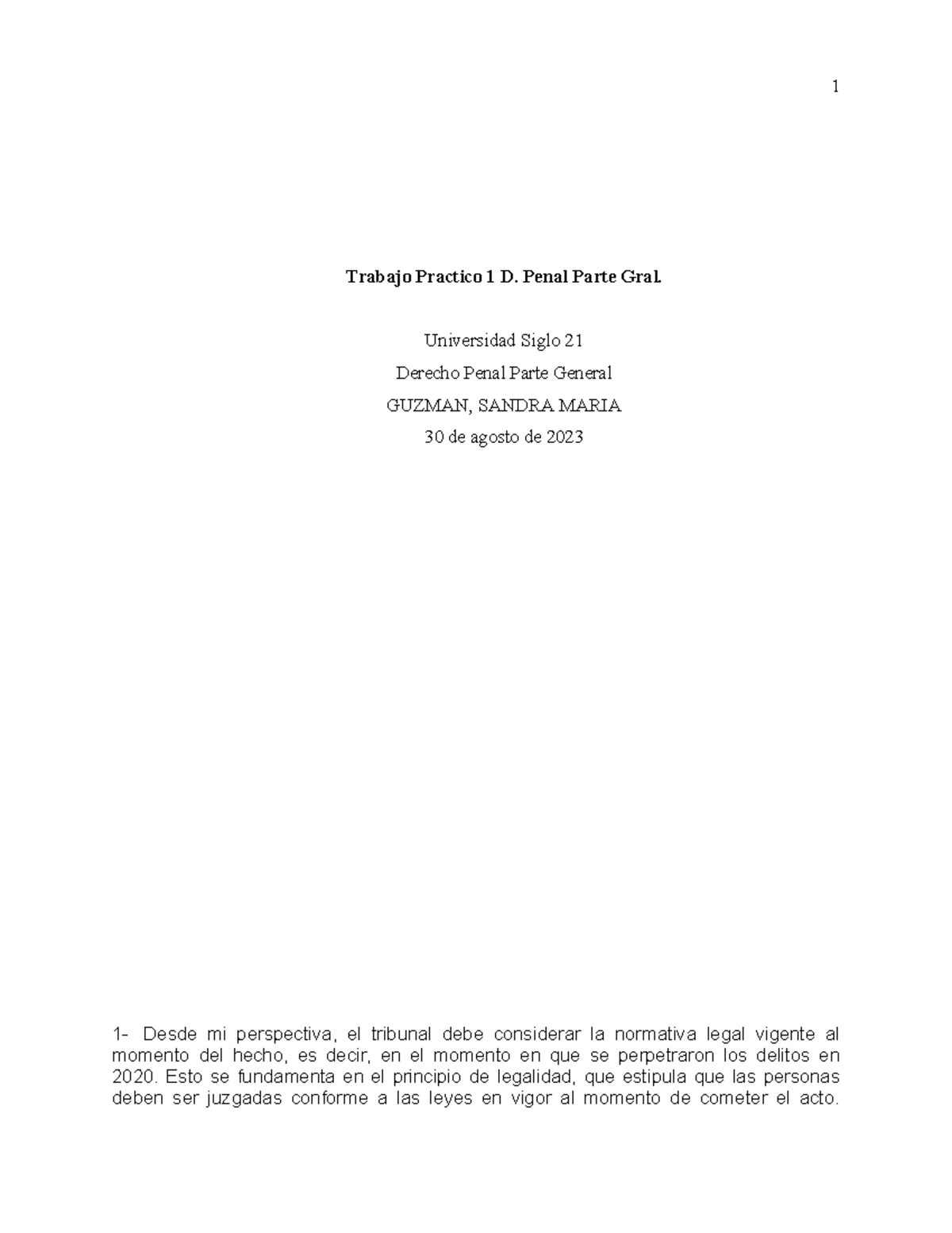 Trabajo Practico 1 Penal P Gral Trabajo Practico 1 D Penal Parte 3926