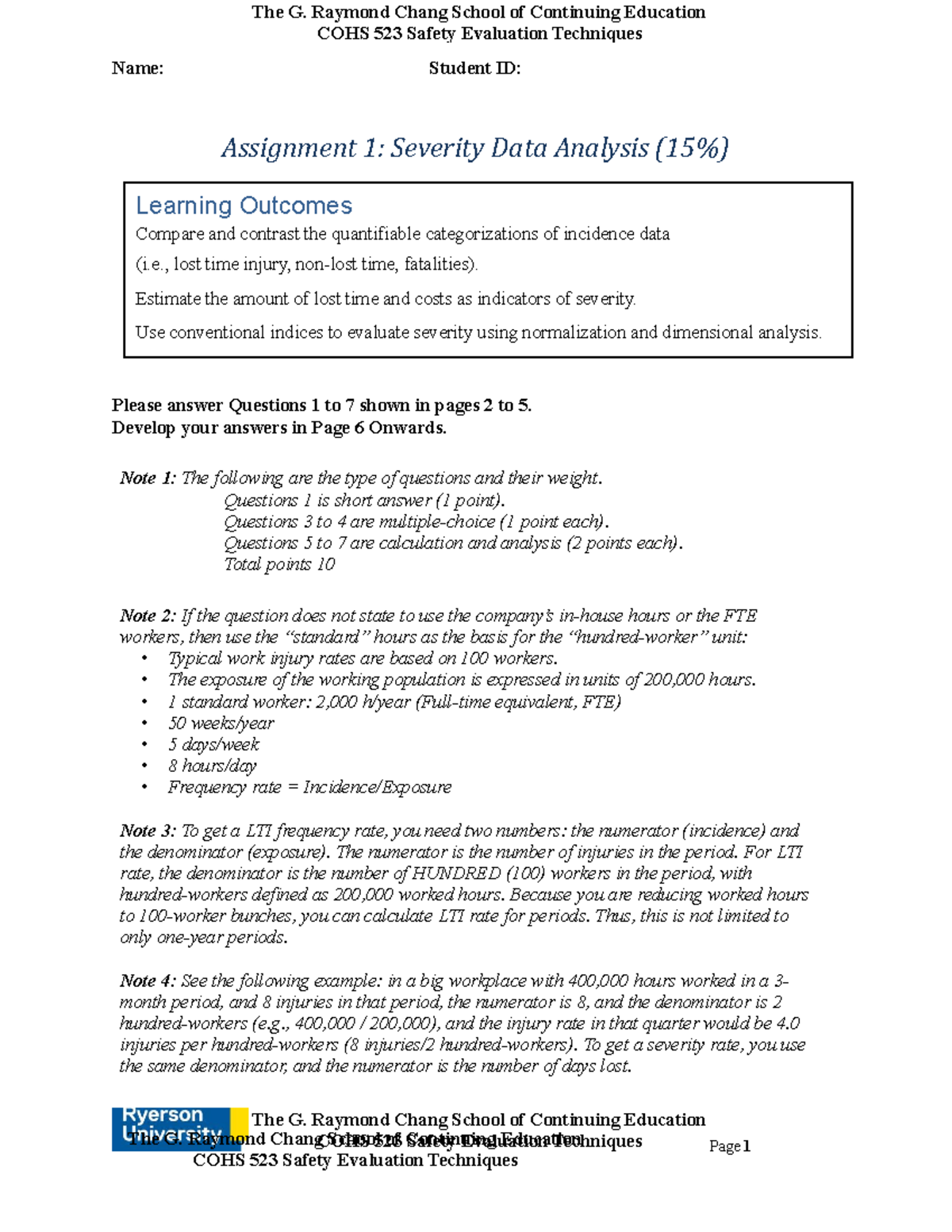COHS 523 Safety Evaluation Techniques - Studocu