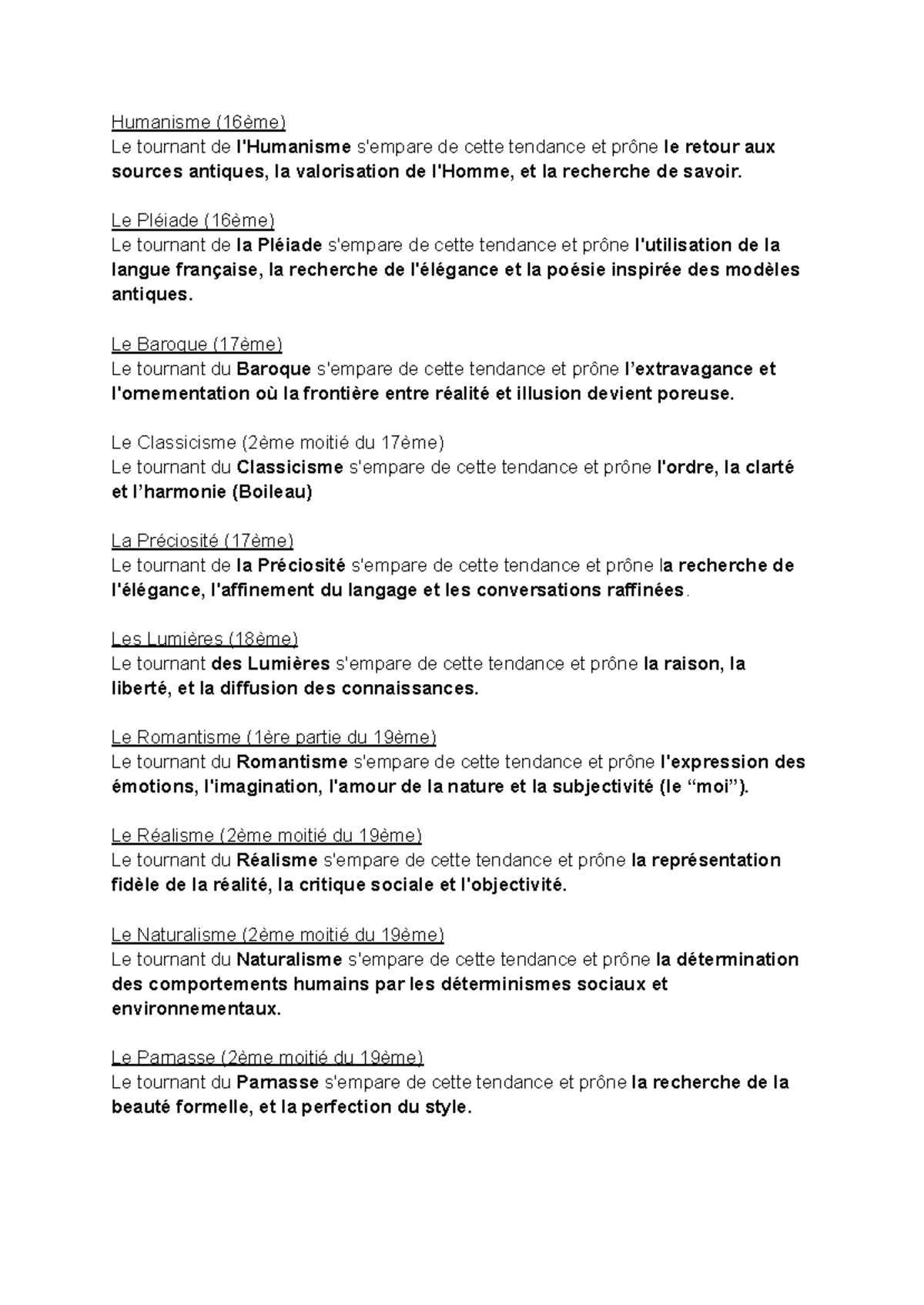 Mouvements littéraires - Humanisme (16ème) Le tournant de l'Humanisme s ...