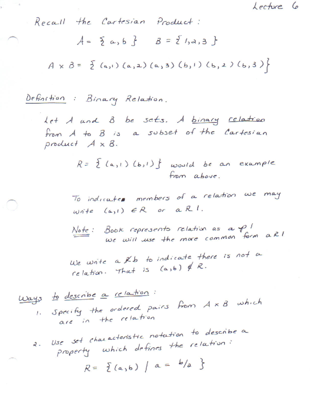 Lecture 6 - Relations - Notes - CIS-288 - Studocu