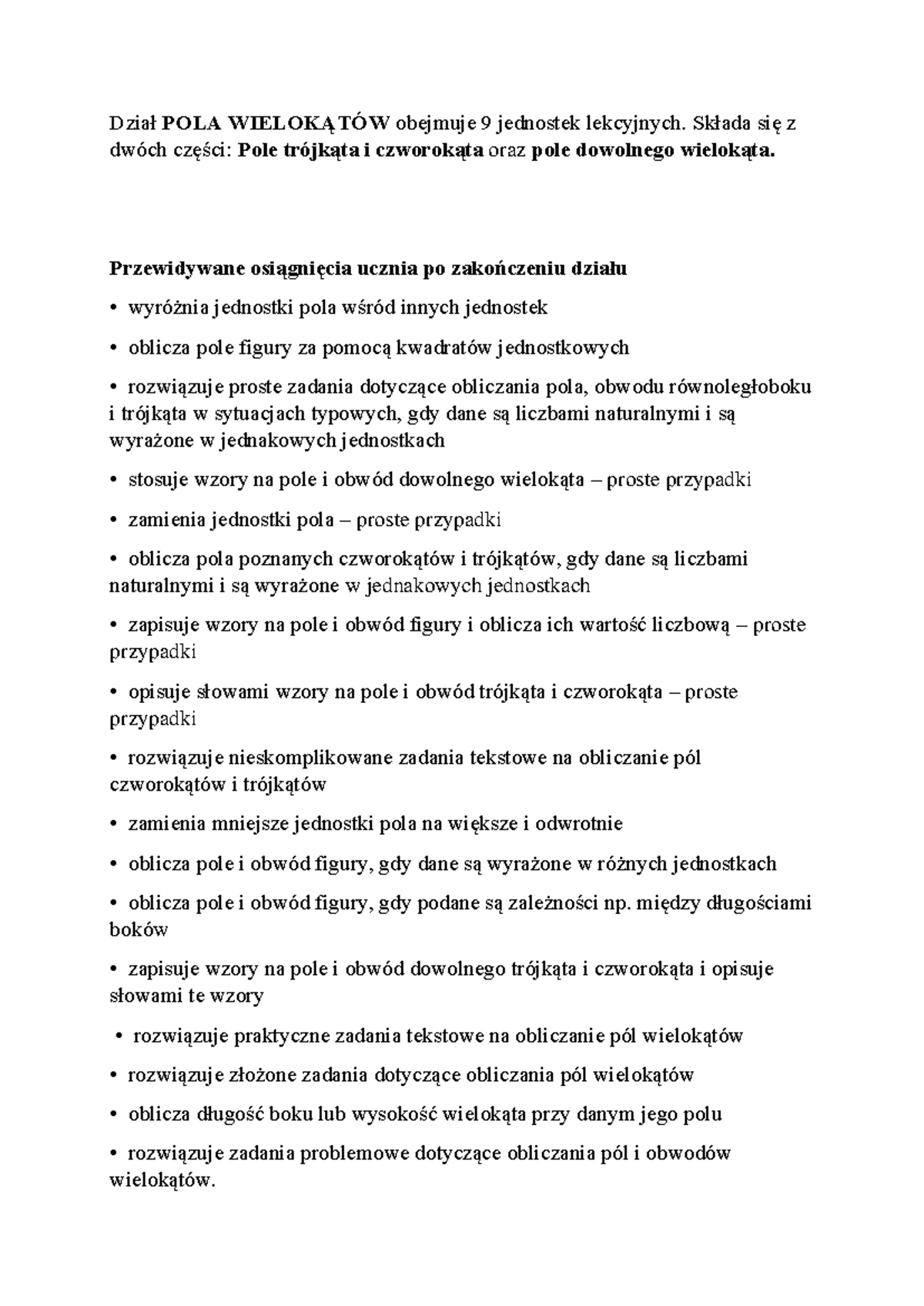 Pola wielokatow - Fuh hdc hjgg - Dział POLA WIELOKĄTÓW obejmuje 9 ...