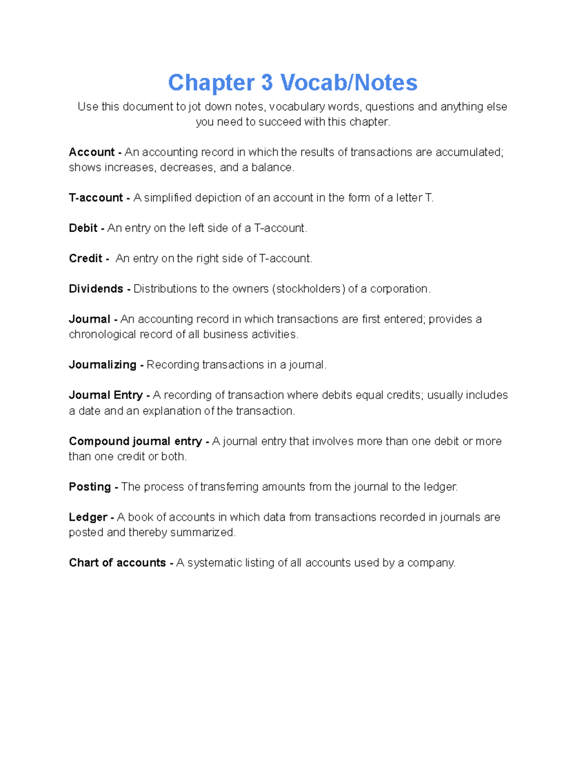 Chapter 3 Vocab Notes - Chapter 3 Vocab/Notes Use this document to jot ...
