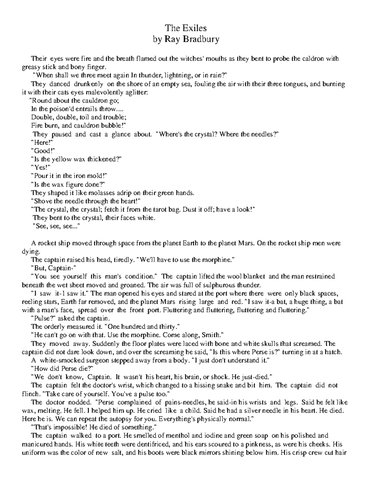 Hariiom Srinivasan - The Exiles Formatted text - Deprecated API usage ...