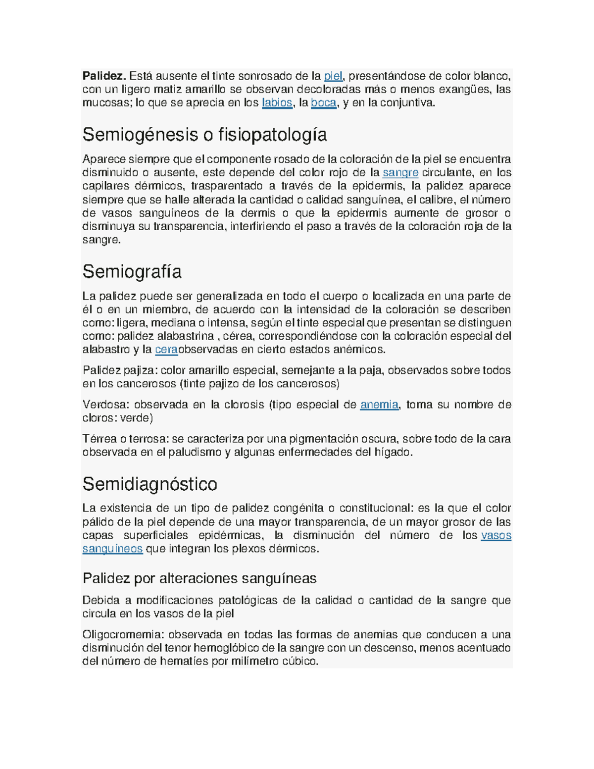 Palidez - Fisiopatología, manifestaciones clínicas - Medicina - UNEFM ...