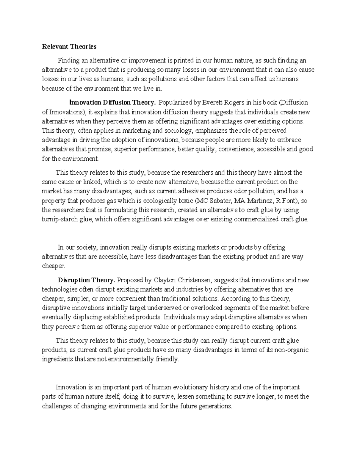 Relevant Theories - Relevant Theories Finding an alternative or ...