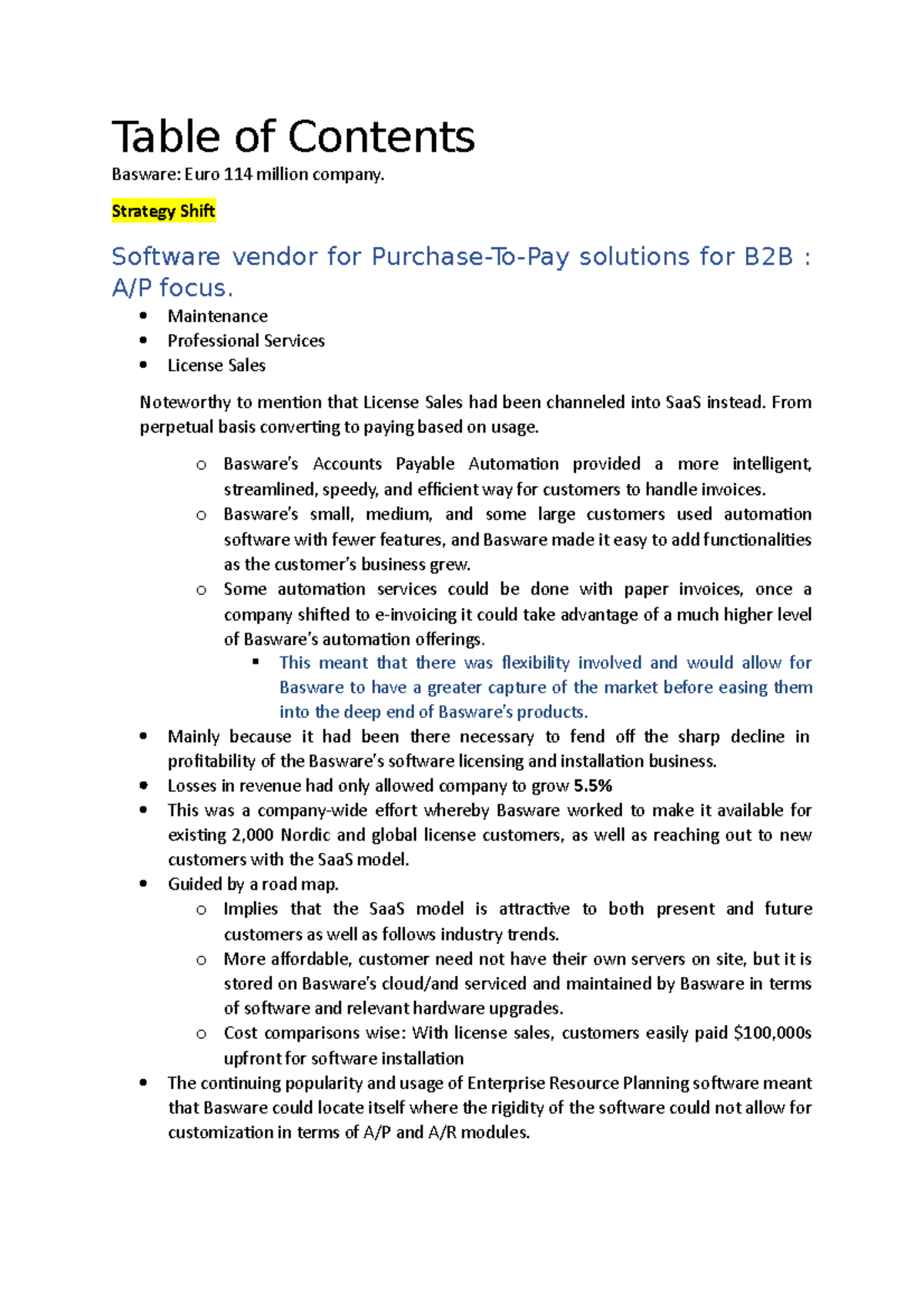 Basware Revision - Table of Contents Basware: Euro 114 million company ...