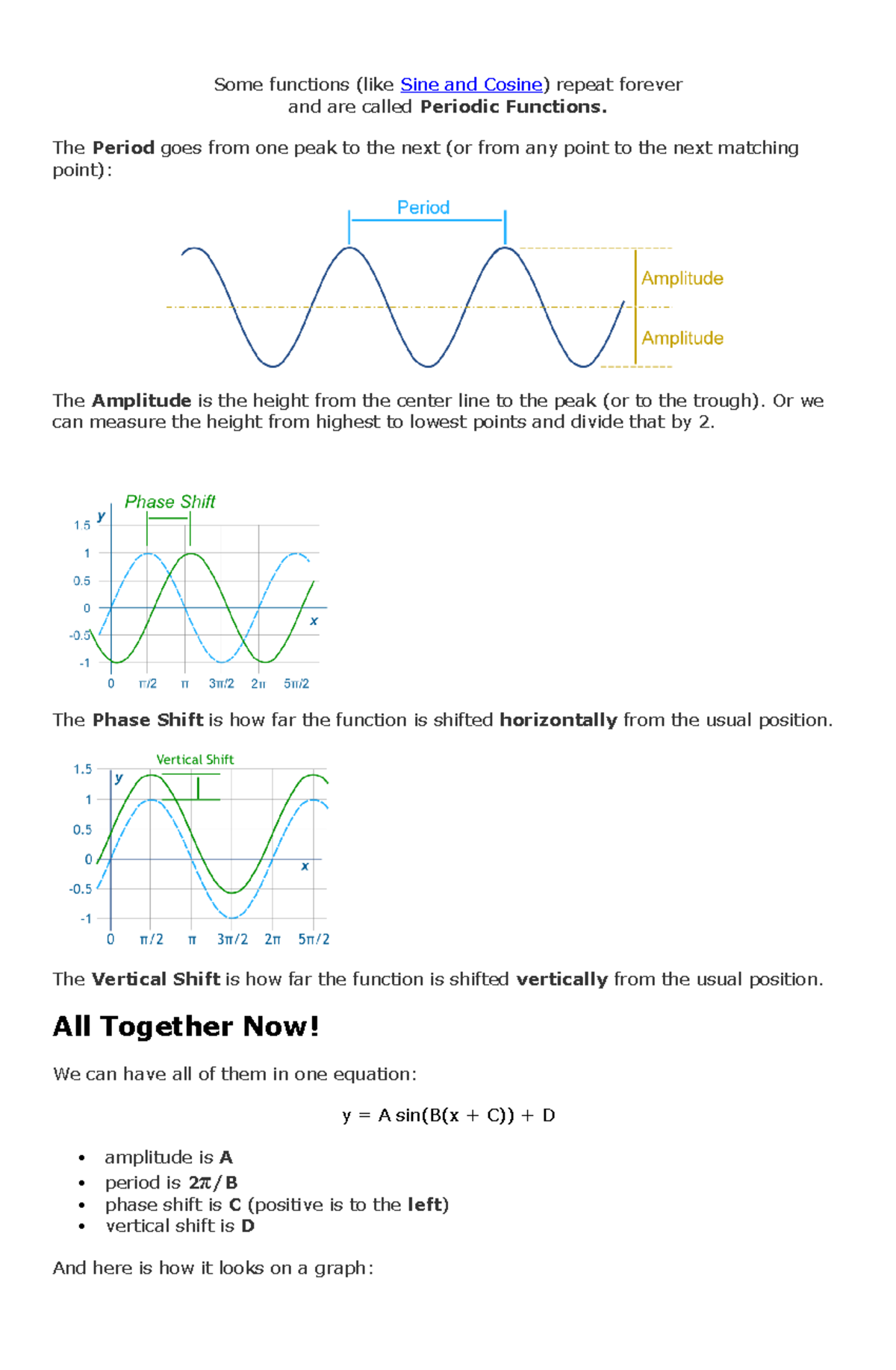 Transverse Waves - Copy - Some functions (like Sine and Cosine) repeat ...