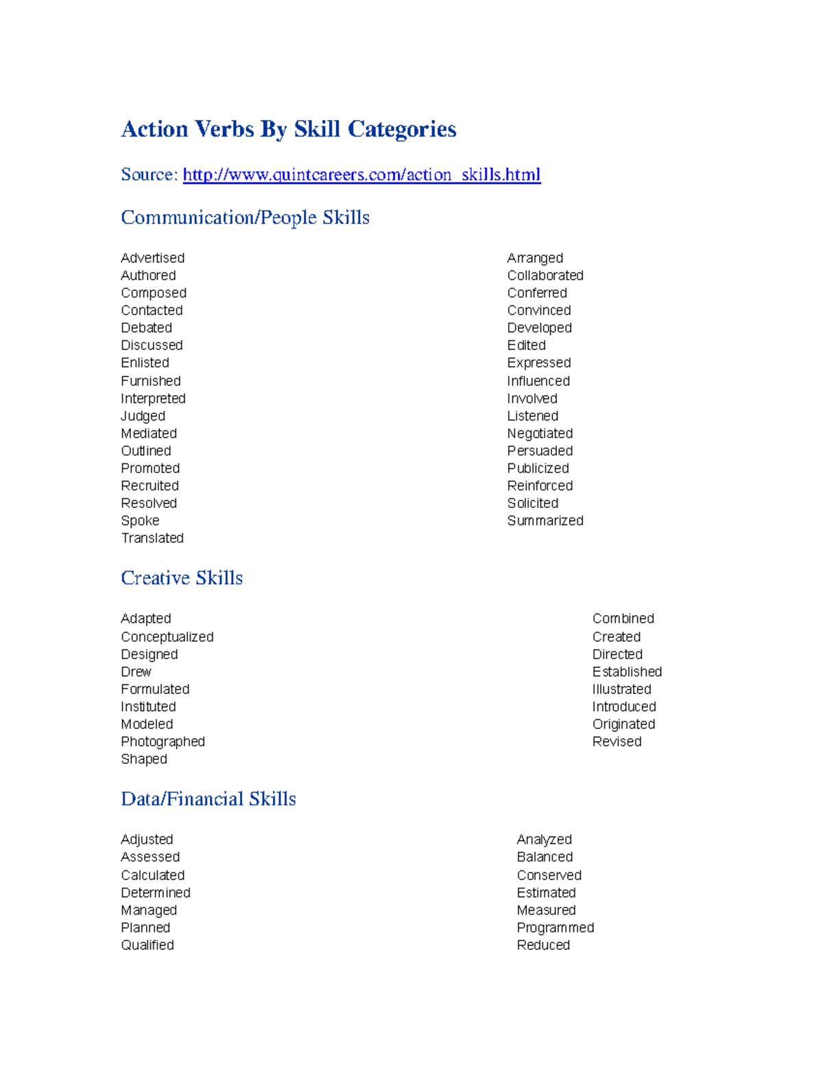Action Verbs By Skill Categories hoy jusko ano ba nmn ito diba langhiya ...