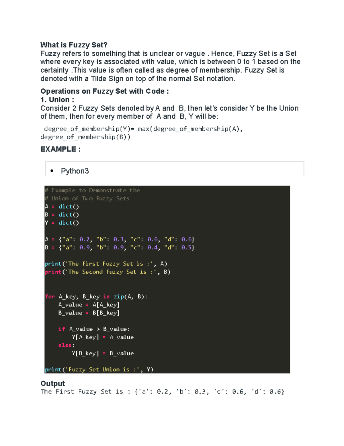 What is Fuzzy Set - Good - What is Fuzzy Set? Fuzzy refers to something that is unclear or vague ...