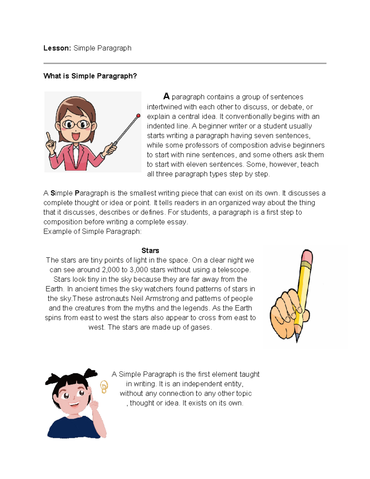 Simple Paragraph - Noooooooooooooooooo - Lesson: Simple Paragraph What ...