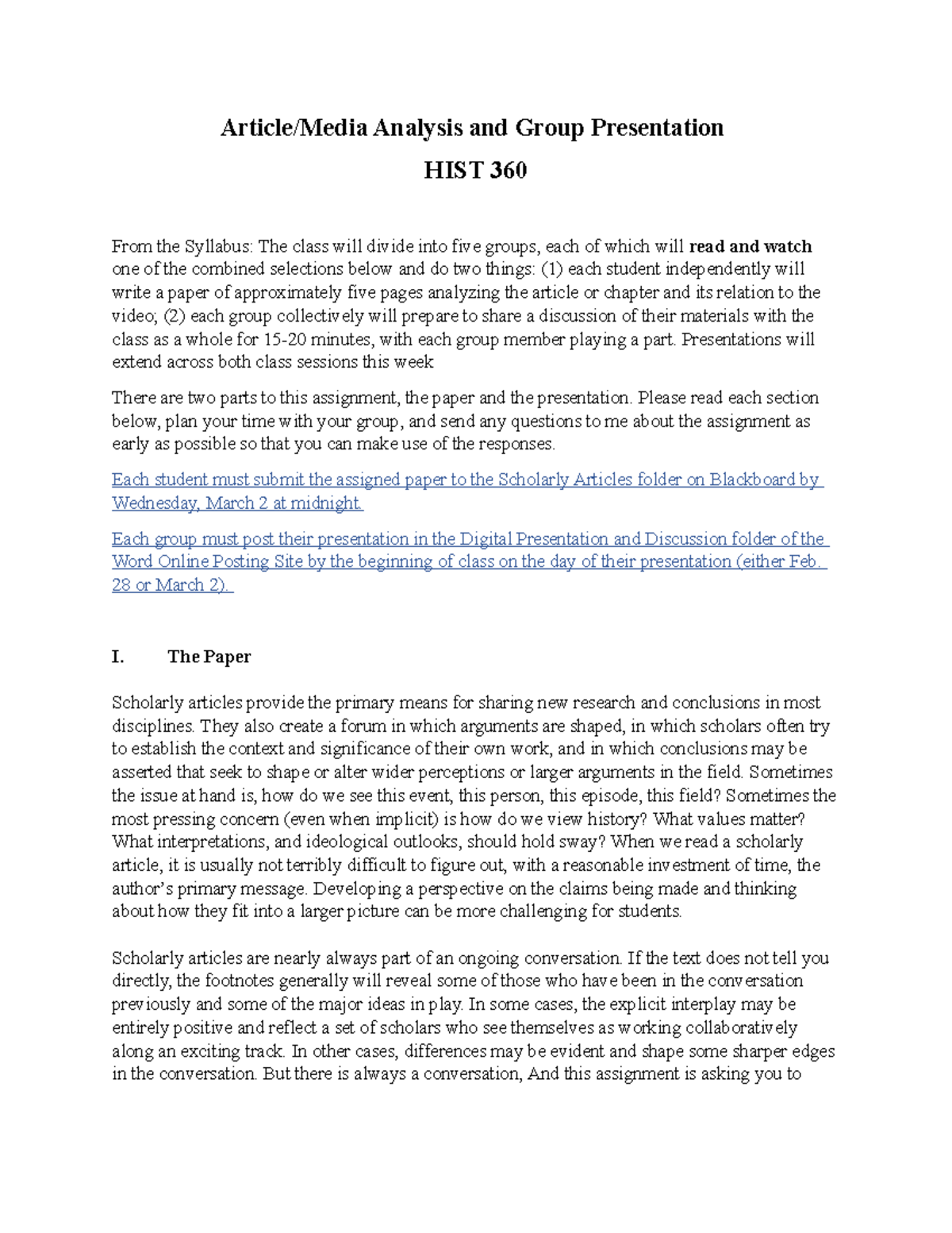 Article Media Analysis and Group Discussion Presentation - Article ...