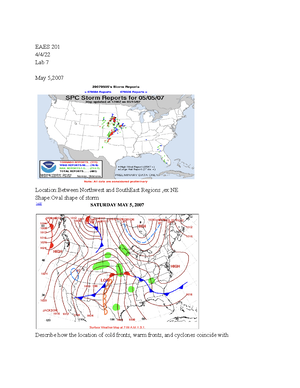 Lab for understanding weather and climate - 3/21/ EAES 201 Lab 5 Warm ...